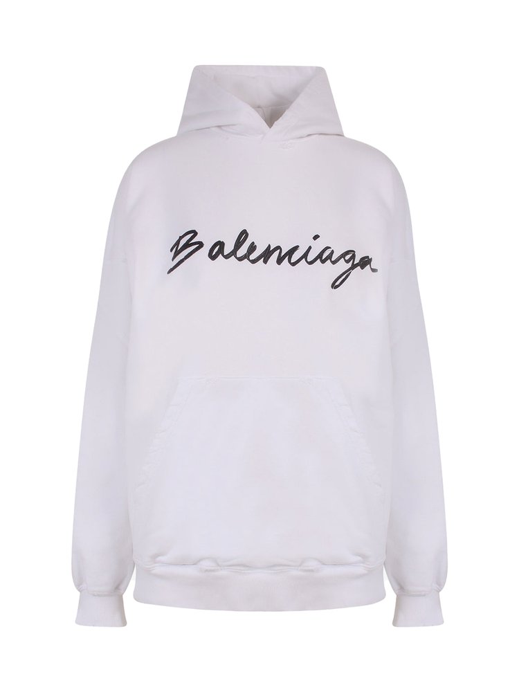 トップス Balenciaga LOGO PRINT HOODIE WIDE FIT Balenciaga Wide Fit Logo Hoodie Blue Men's - US