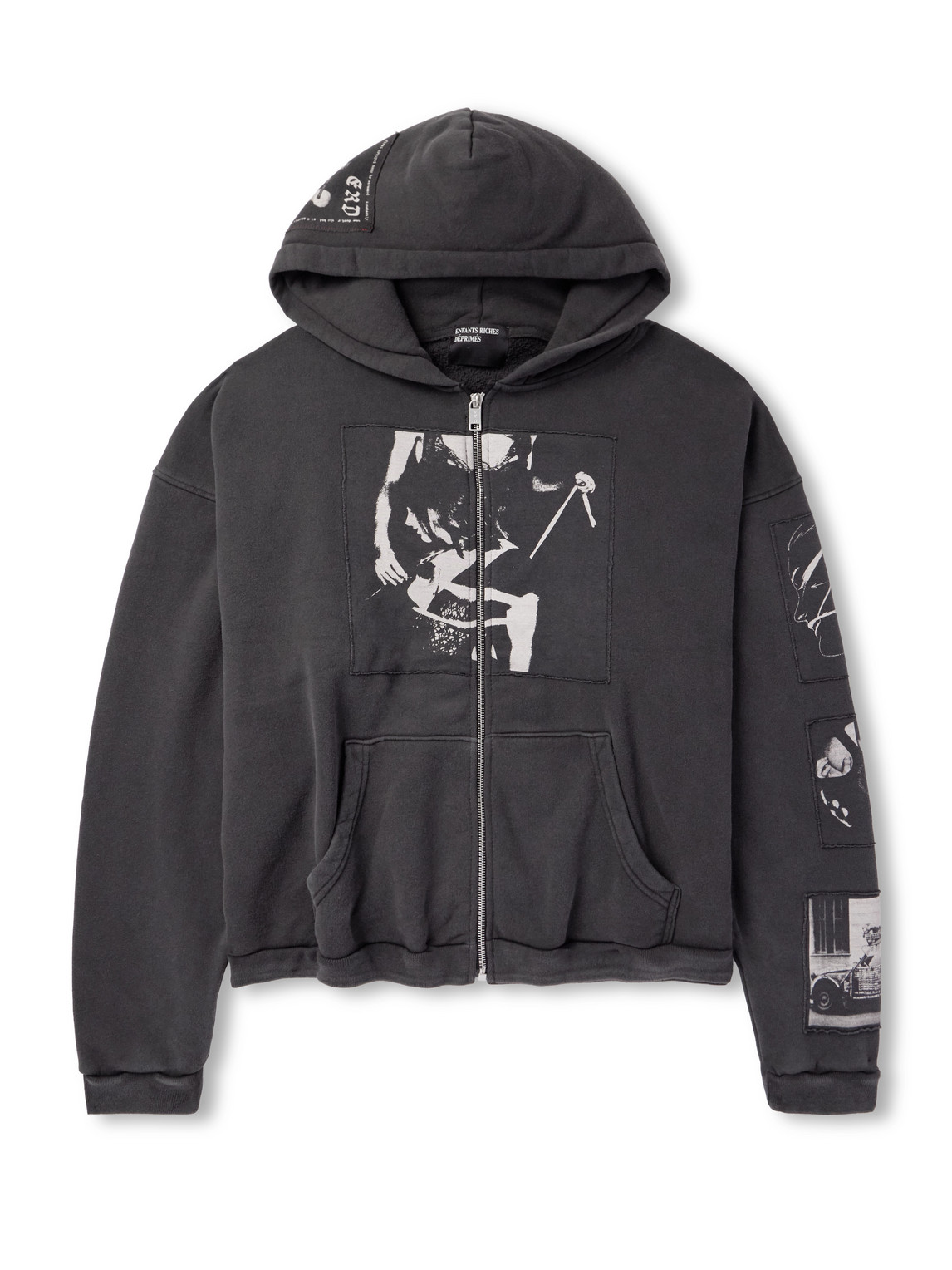 Enfants Riches DéPriméS Oversized Printed Cotton-Jersey Zip-Up
