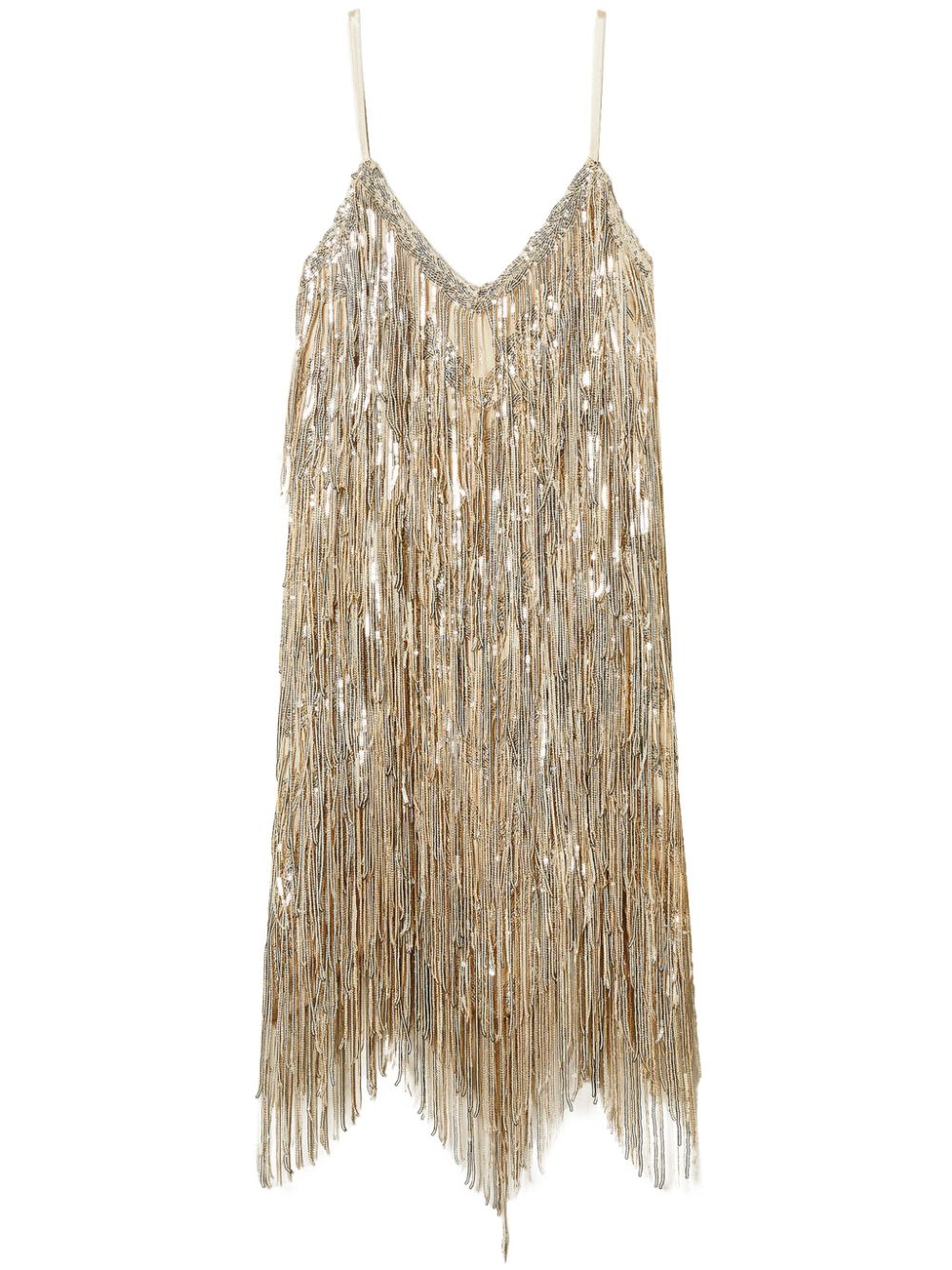 golden goose embroidered sleeveless maxi dress Cassandra Sequin Fringe Dress – Retrofete main image 1