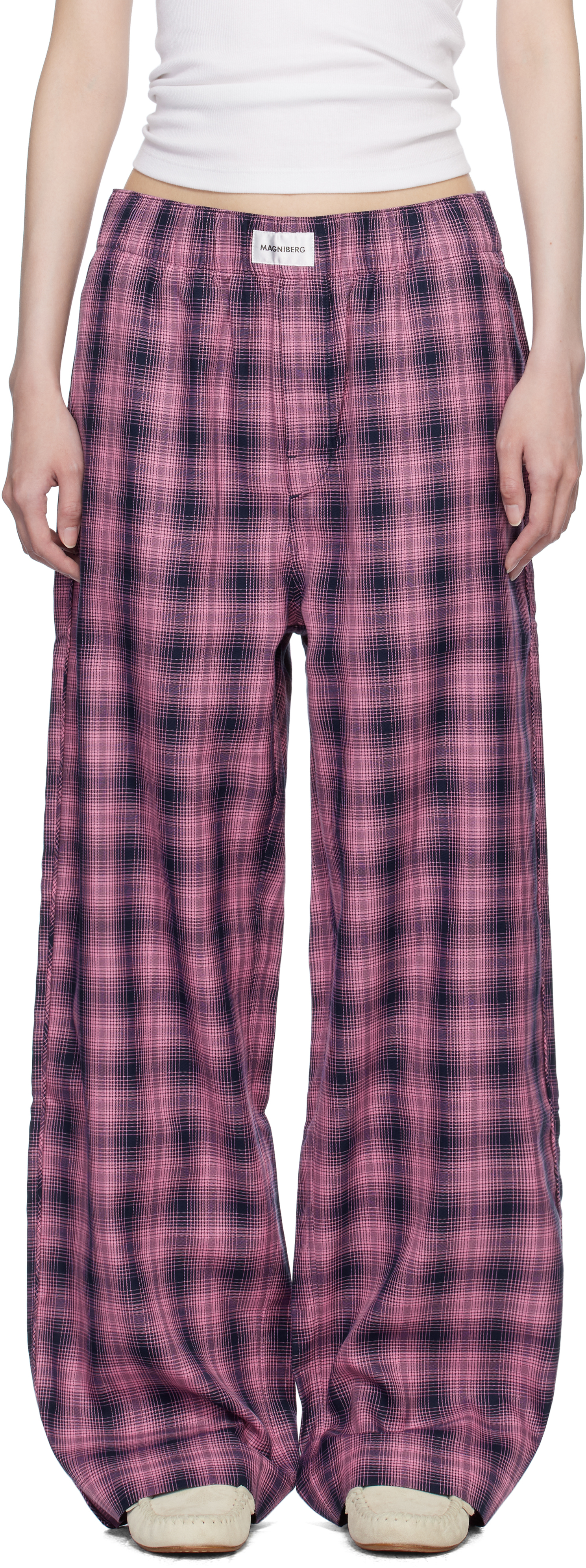 Magniberg Pink Rodeo Pyjama Pants In Neon Pink Check 49% Off