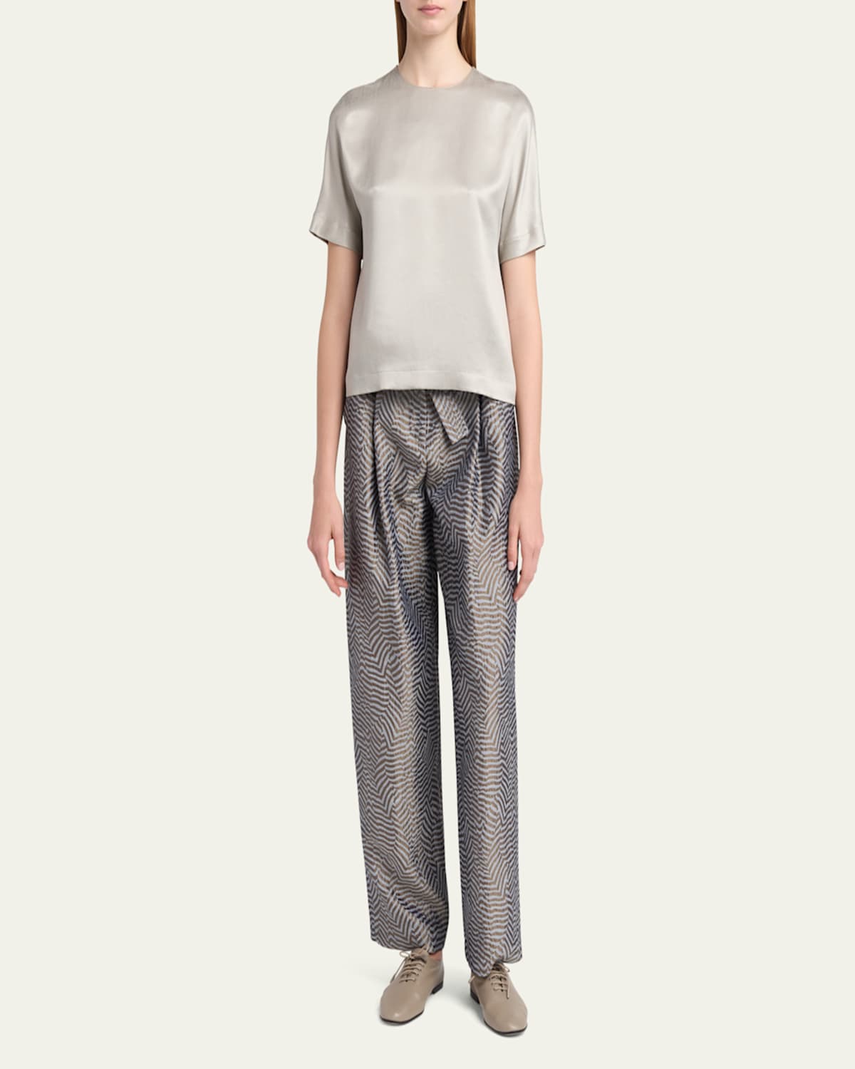 GIORGIO ARMANI Giorgio Armani Cupro Short-Sleeve Blouse