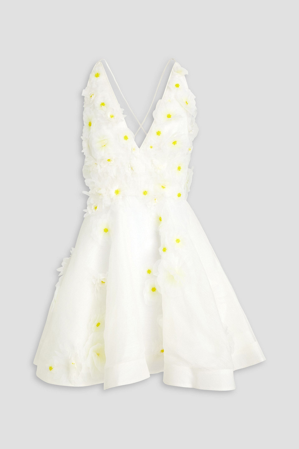daisy petal pickin ivory embroidered dress Sunshine Daisy Flower Mesh Skater Dress main image 1