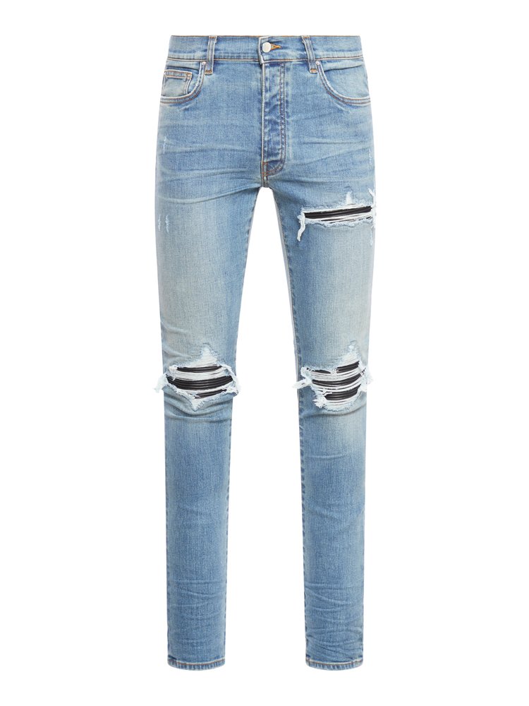 Amiri Mx1 Distressed Skinny Jeans In Blue 37% Off Editorialist