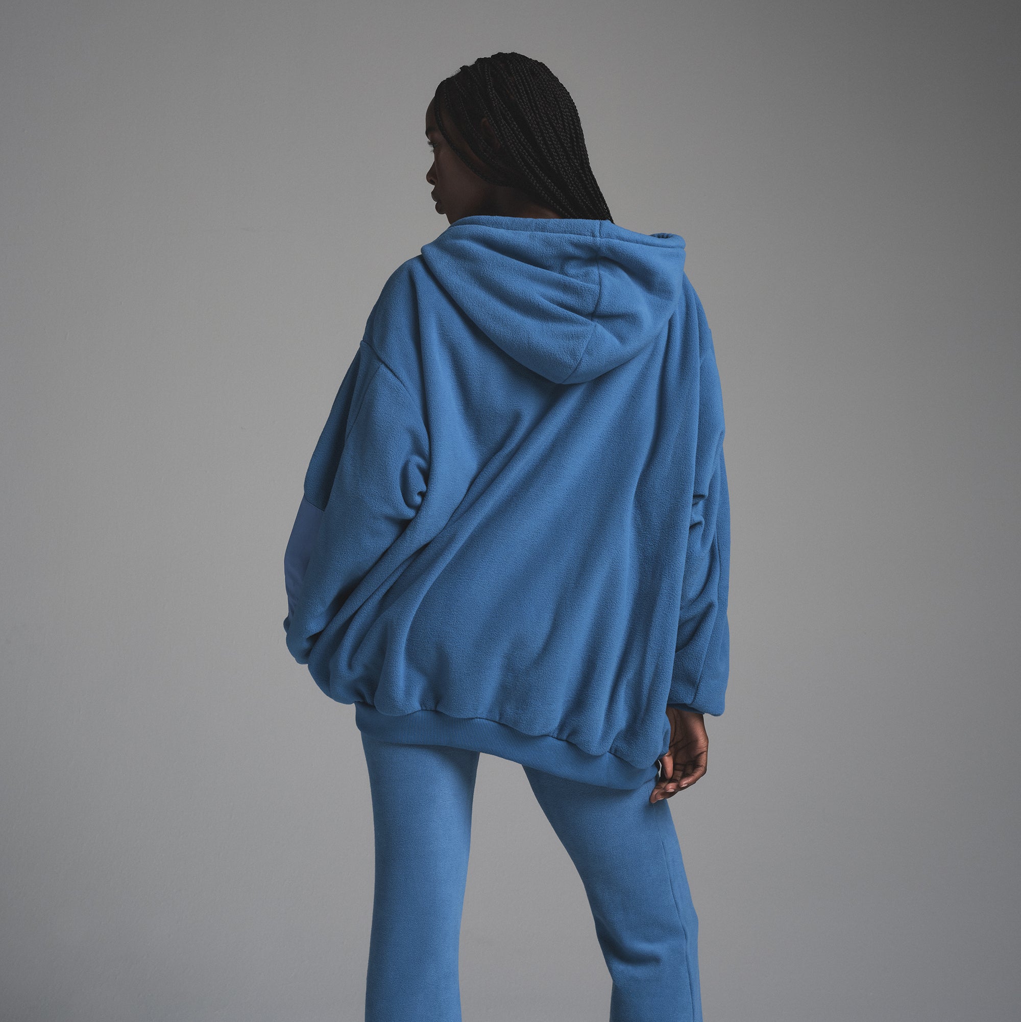 Skims Fleece Lounge Oversized Hoodie - Azure | Editorialist