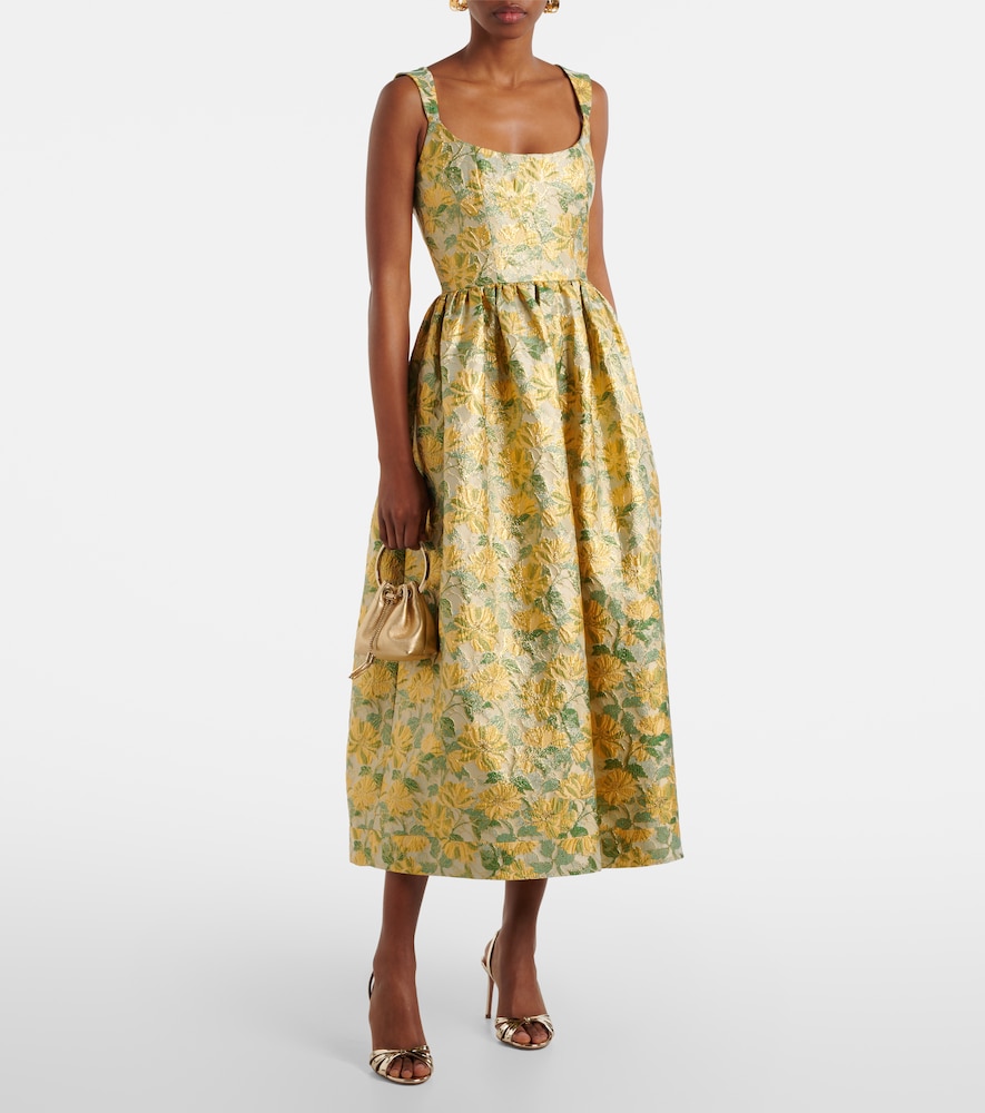 MARKARIAN Markarian Floral Lamé Jacquard Gown