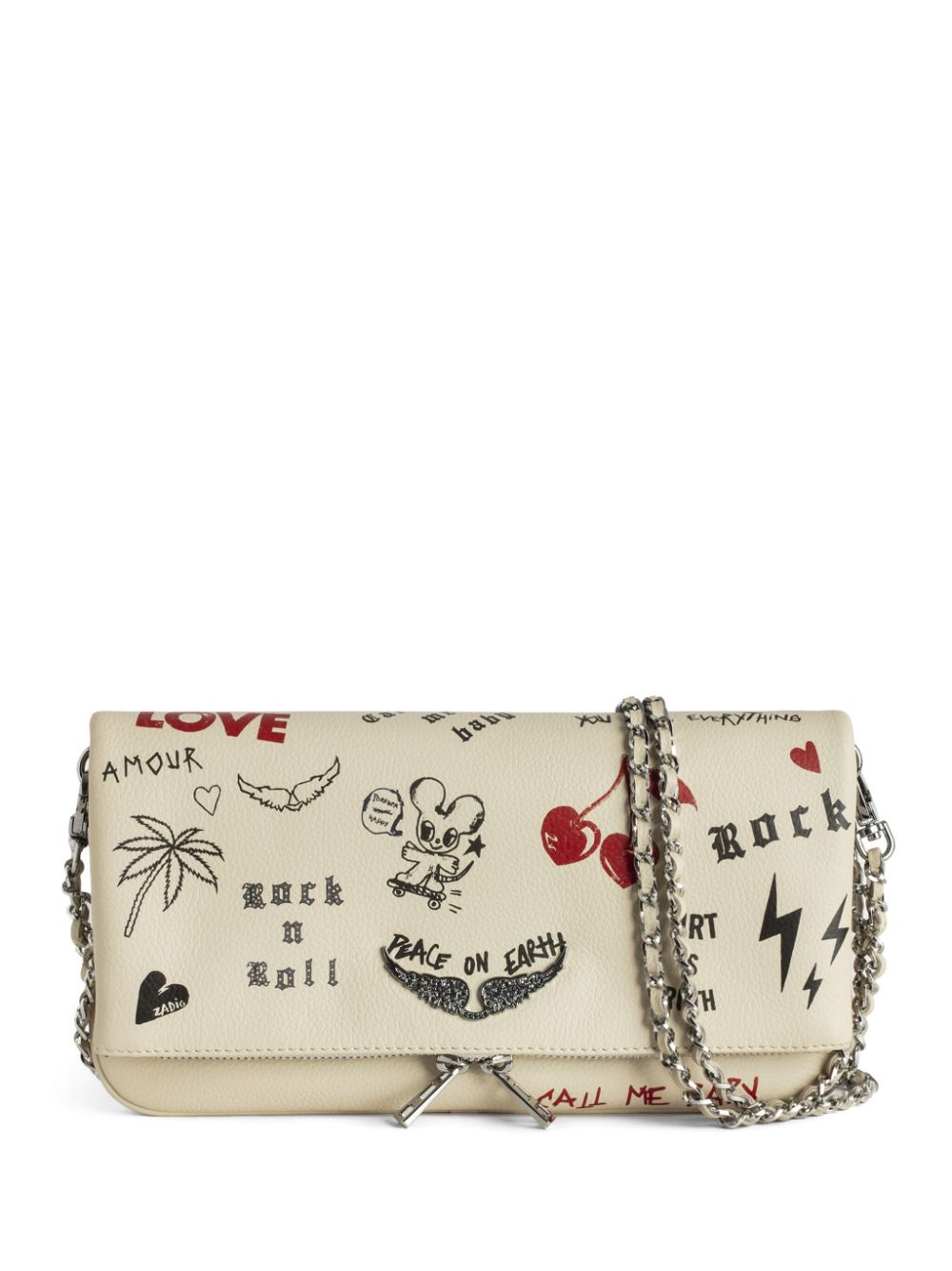 Zadig&Voltaire Rock Love Clutch Neutrals Editorialist