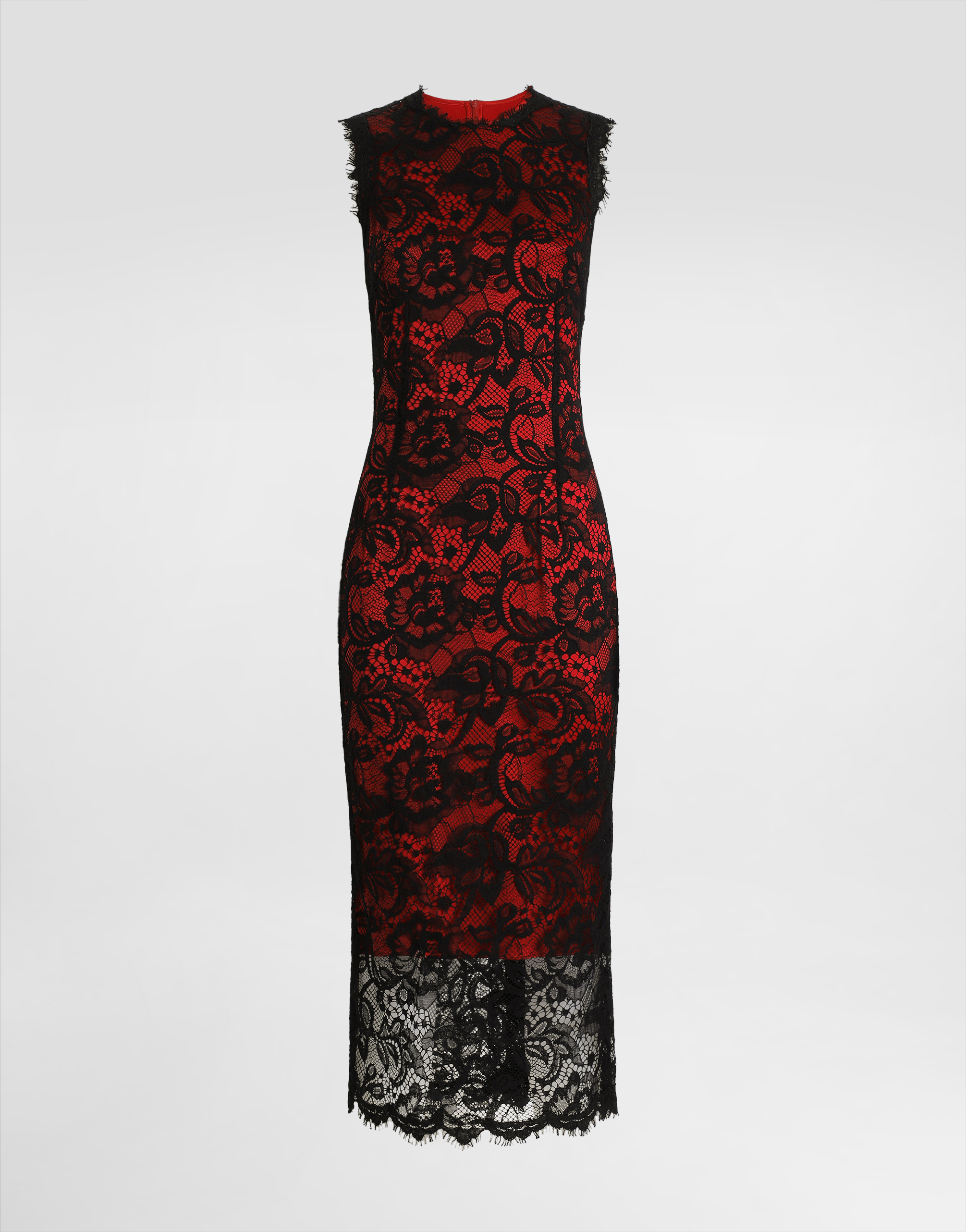 Dolce & Gabbana Floral Lace Sheath Dress - Black