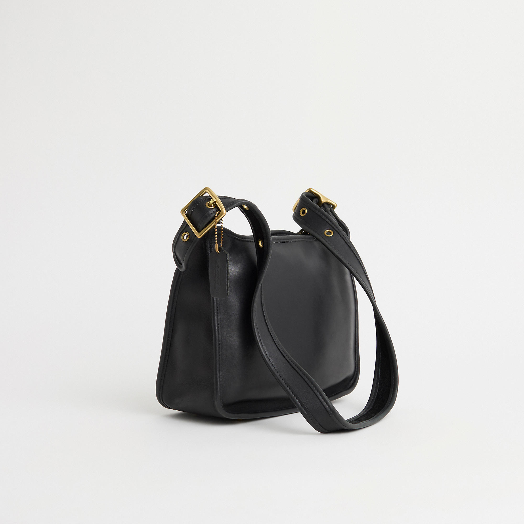 バッグ COACH Vintage Leather Black Shoulder Bag Bolsa Lana Shoulder Coach Preto - coach