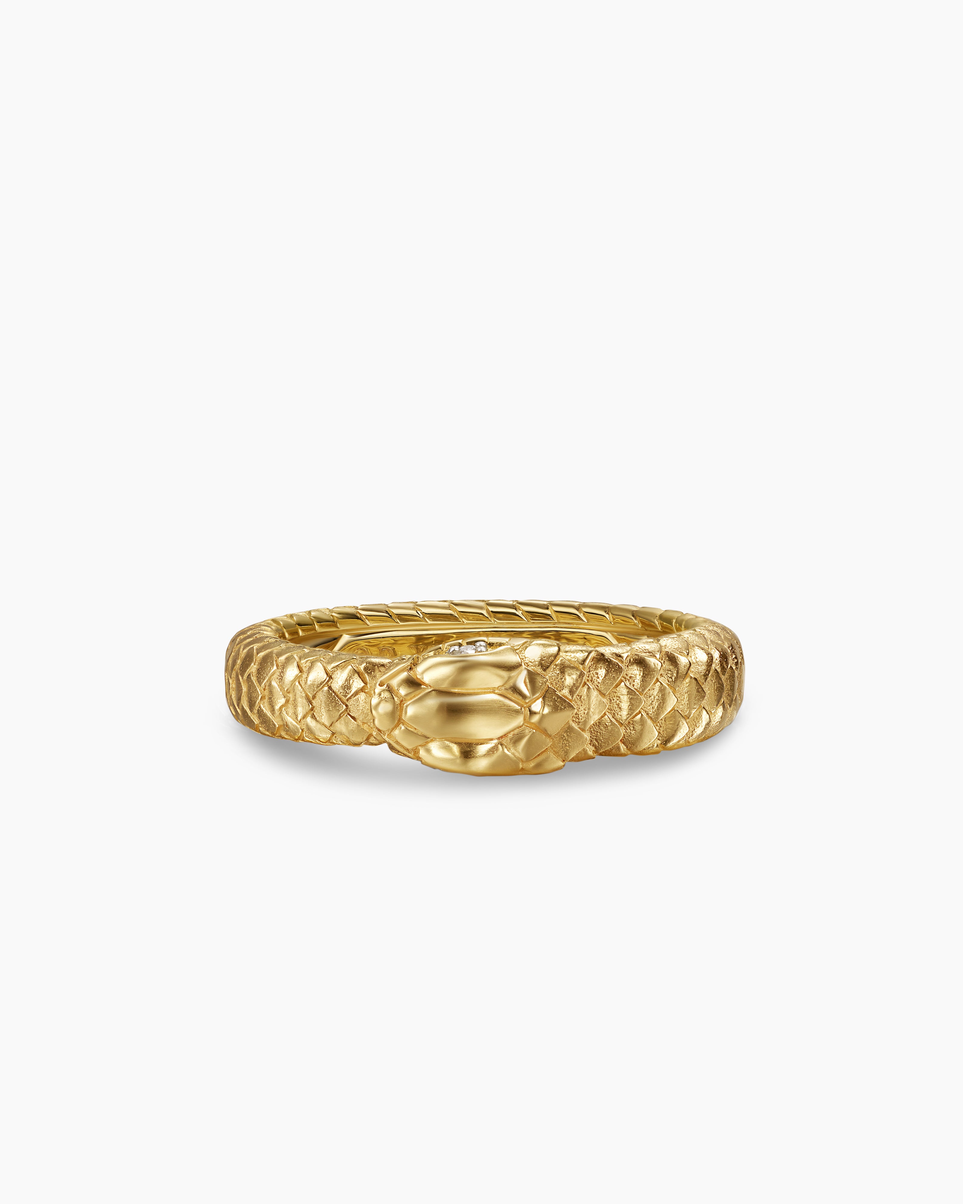David Yurman Ouroboros Band Ring In 18k Yellow Gold With Diamonds
