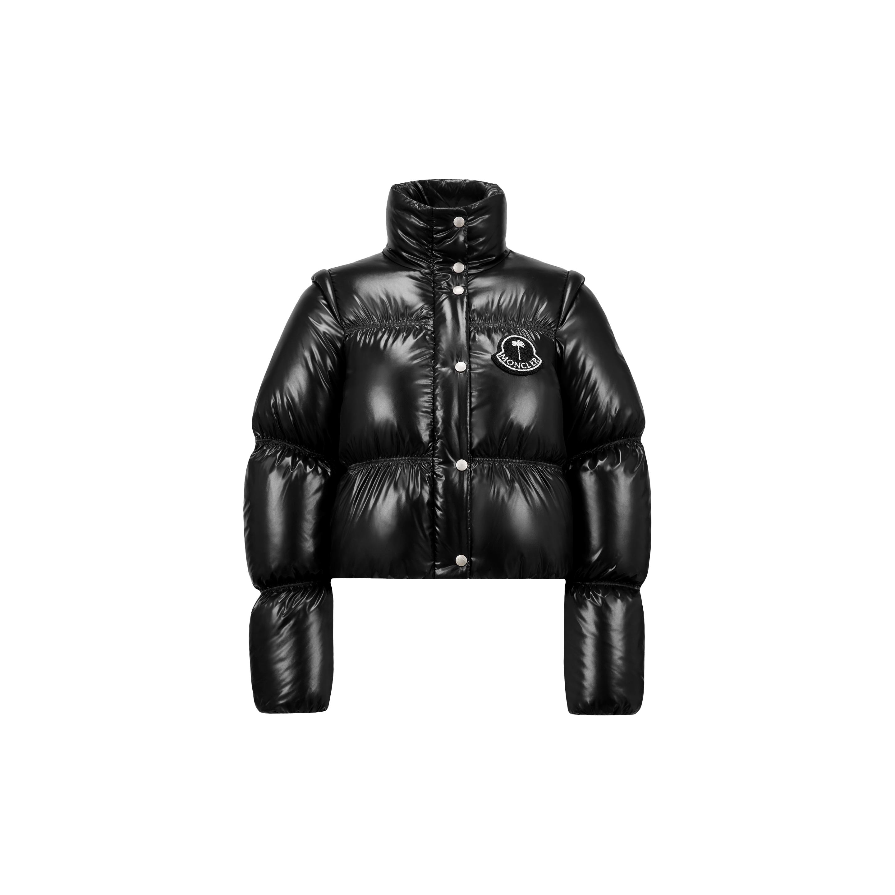 MONCLER x PalmAngels ShortDown 新品　モンクレール Moncler Genius: Moncler x Palm Angels Black Simoon Faux-Leather