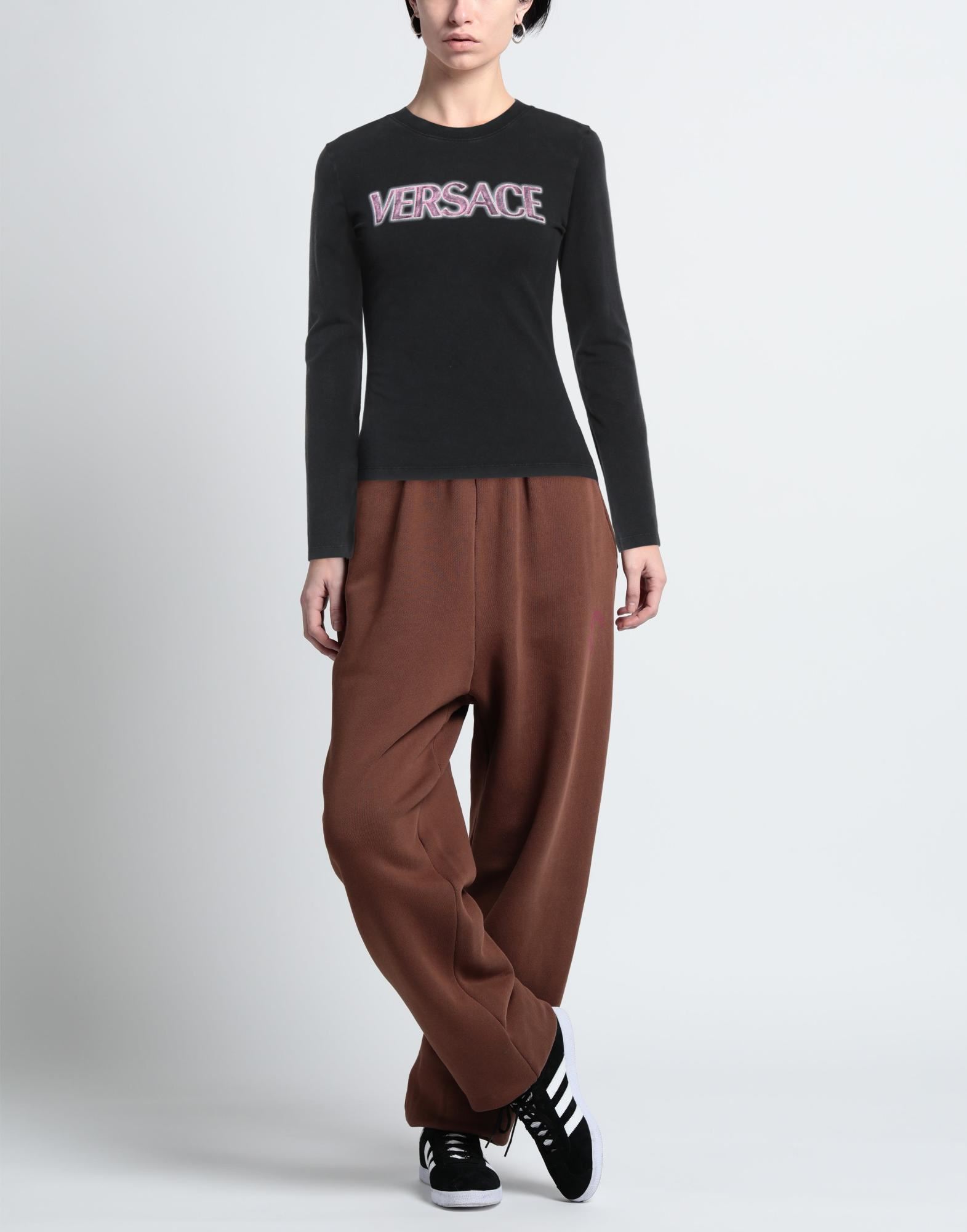 VERSACE Versace Long Sleeve T-Shirt with Logo Print