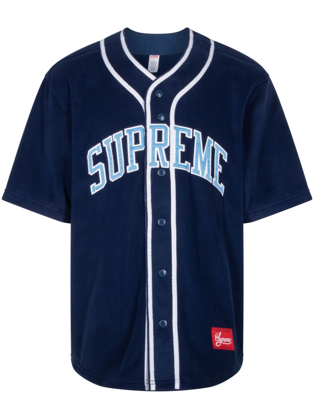 Supreme Ultrasuede Mesh Baseball Jersey - Blue | Editorialist