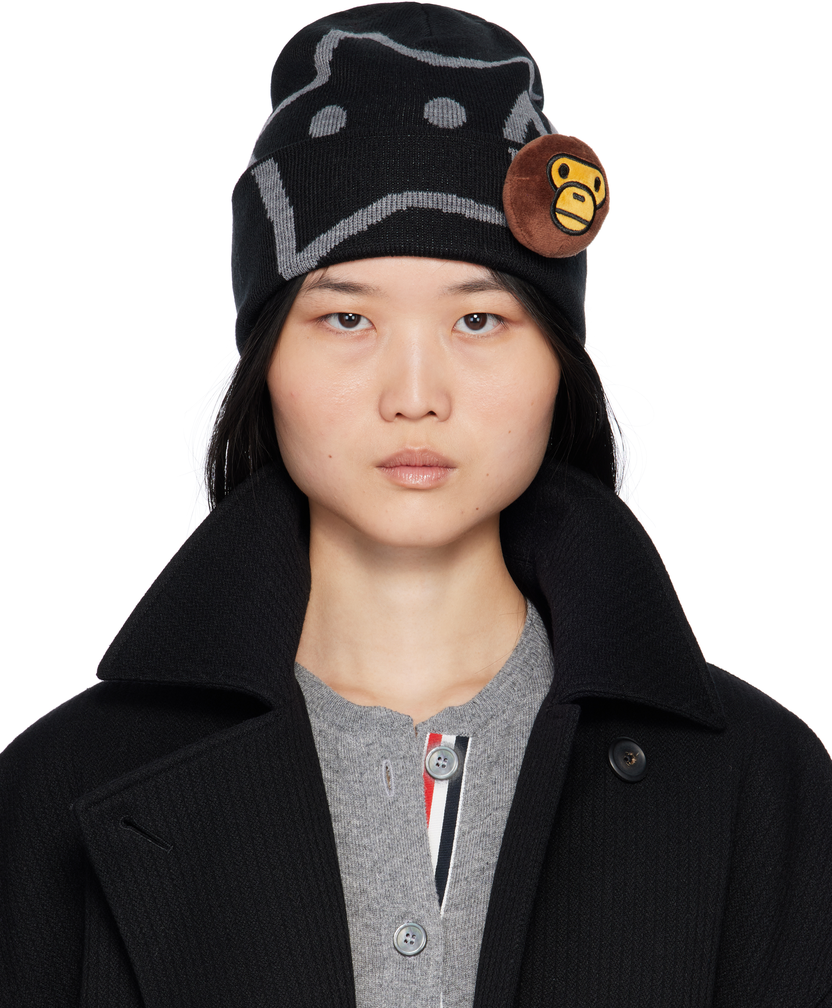 A Bathing Ape Black Baby Milo Beanie - Bkx | Editorialist