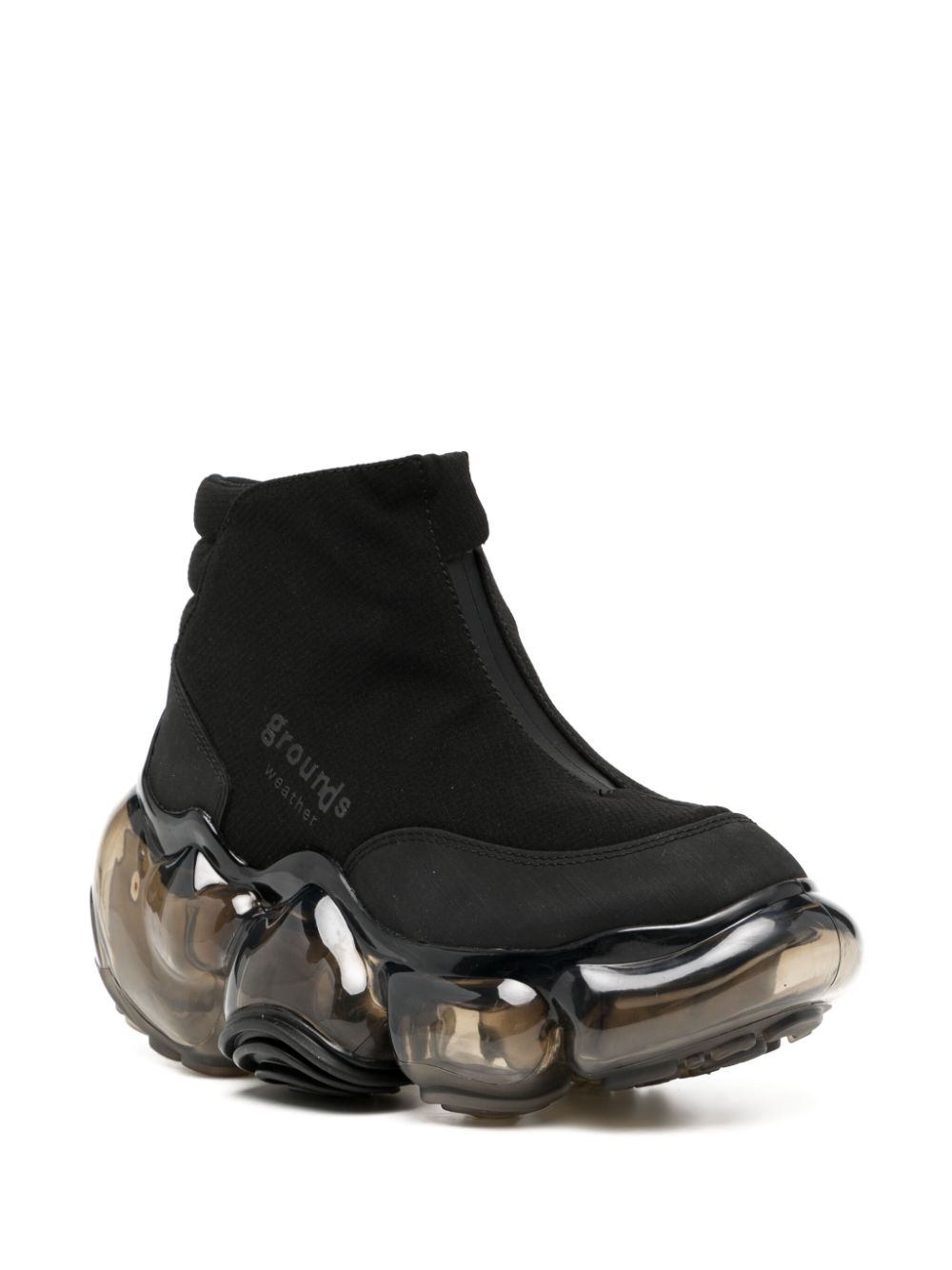 Grounds Moopie Weather Chrome Sneakers In Black | Editorialist