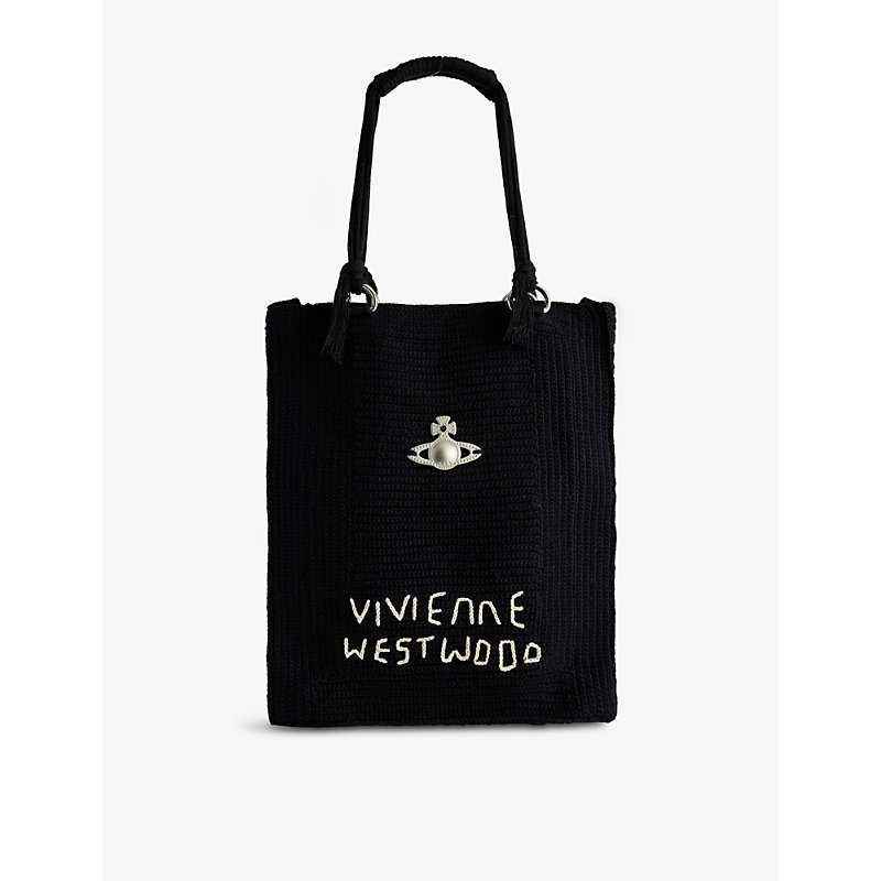 Vivienne Westwood Mabel Large Crochet Tote Bag - Black | Editorialist