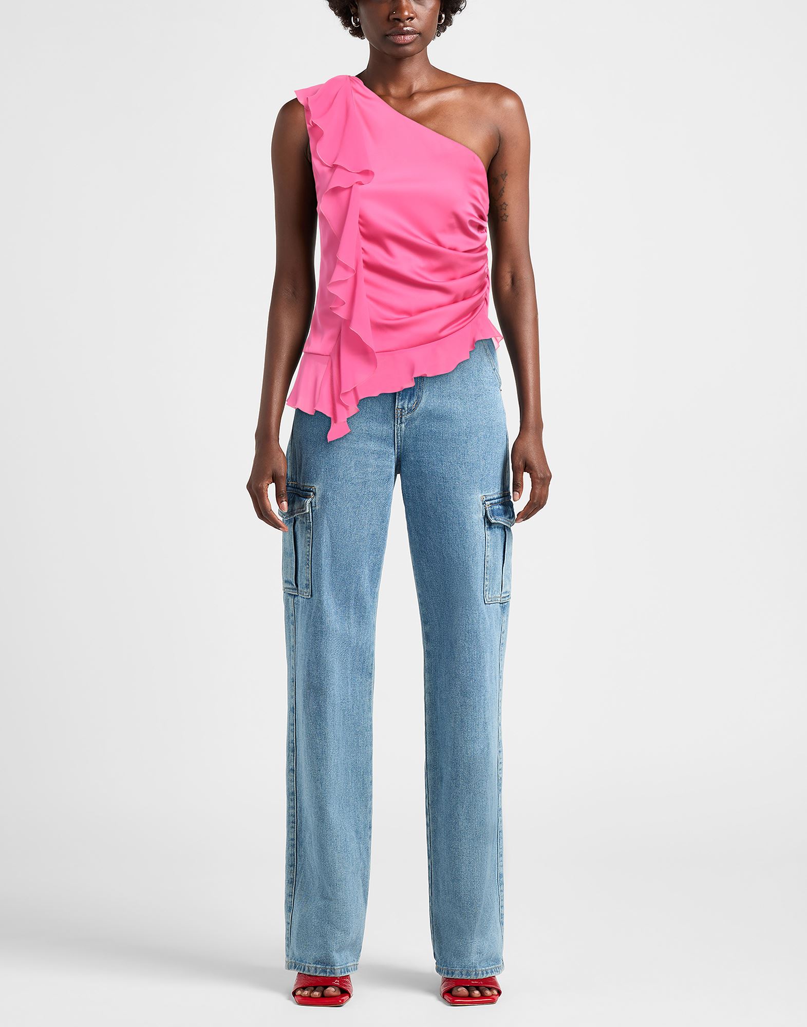 PINKO PINKO One-Shoulder Top with Ruffles
