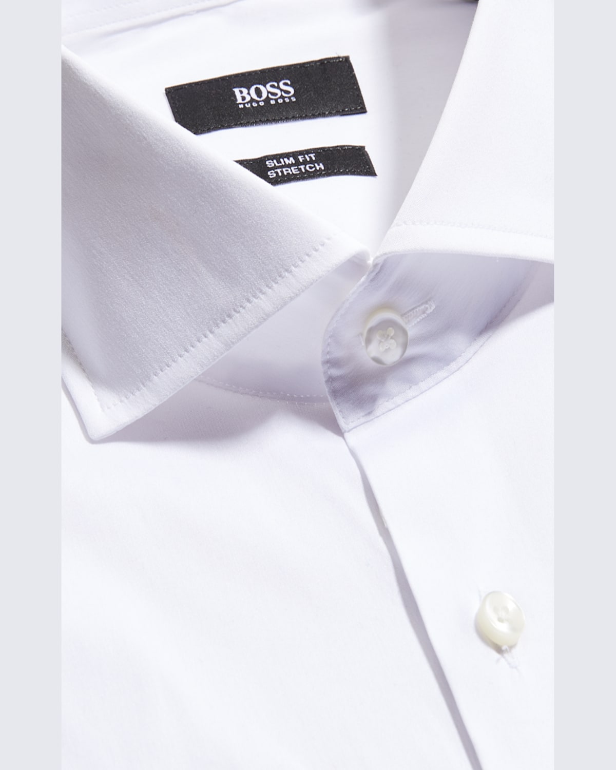 fitted lace wedding dress Hugo Boss Ronni Slim Fit Stretch Linen Shirt main image 1