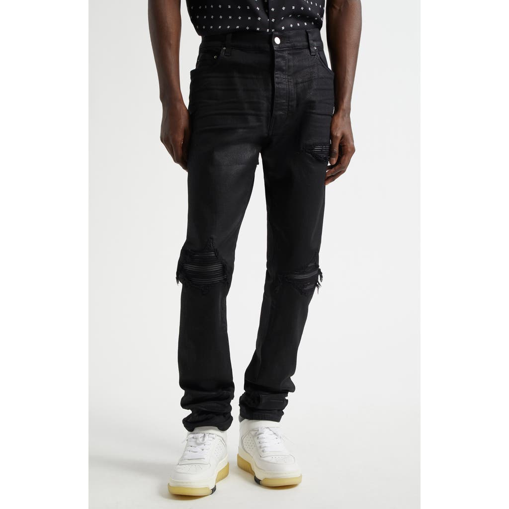 AMIRI AMIRI MX1 Leather Patched Waxed Jeans