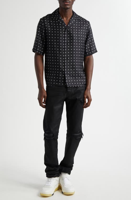 AMIRI AMIRI MX1 Leather Patched Waxed Jeans
