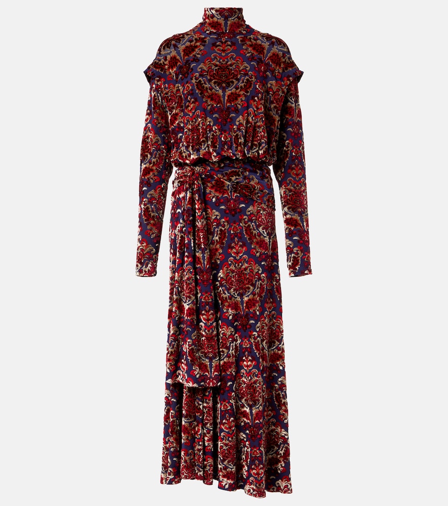 PACO RABANNE Rabanne Draped Jacquard Maxi Dress