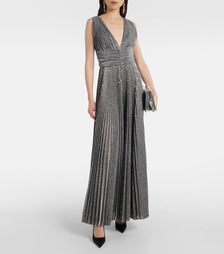 DOLCE & GABBANA Dolce&Gabbana Metallic Plissé Cocktail Dress