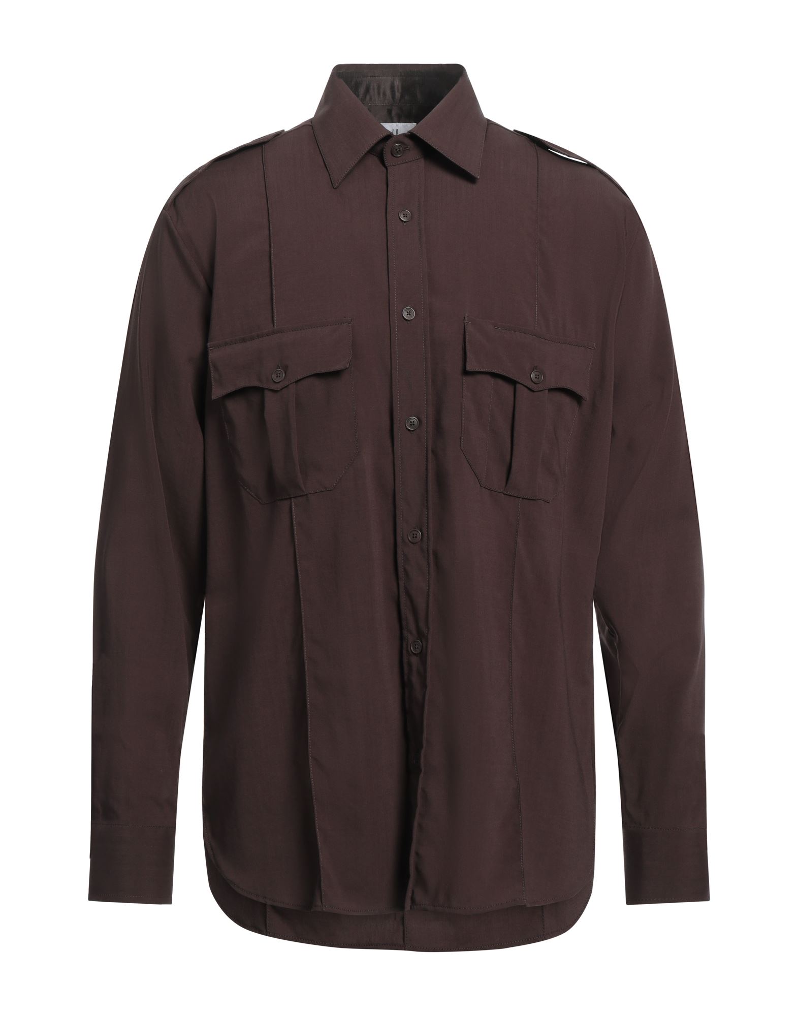 Dunhill Shirt Size Wool, Viscose In Brown - 80% Off