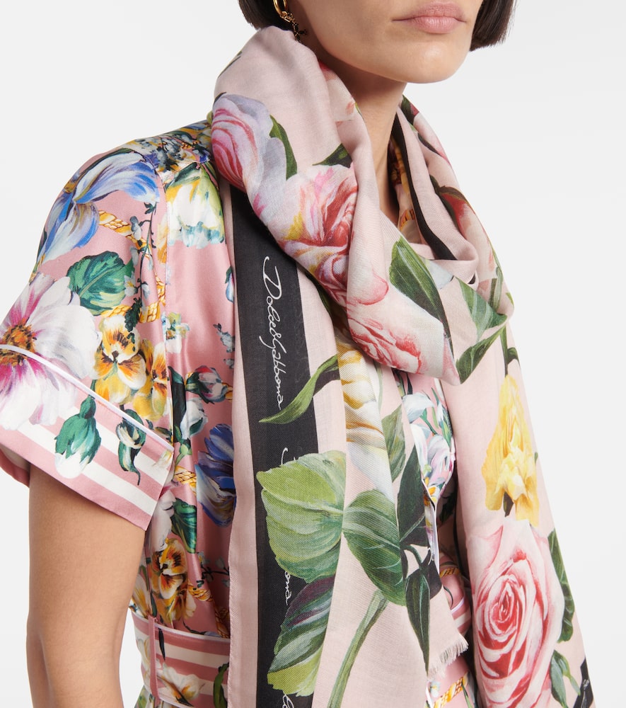 Dolce Gabbana Silk Floral Print Scarf Multi Editorialist