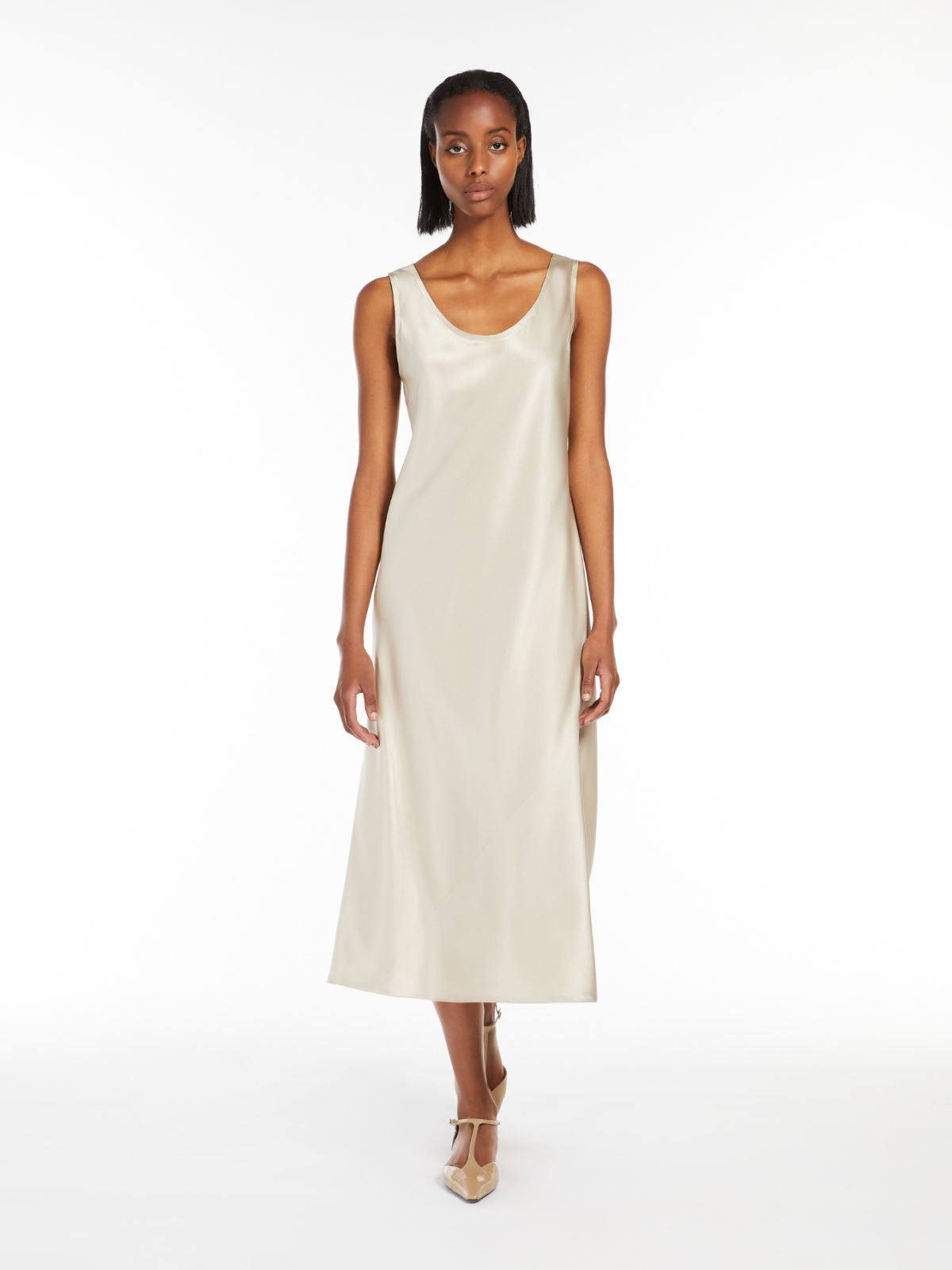 max mara beige dress Max Mara Linen Button Down Long Dress | Camel main image 1