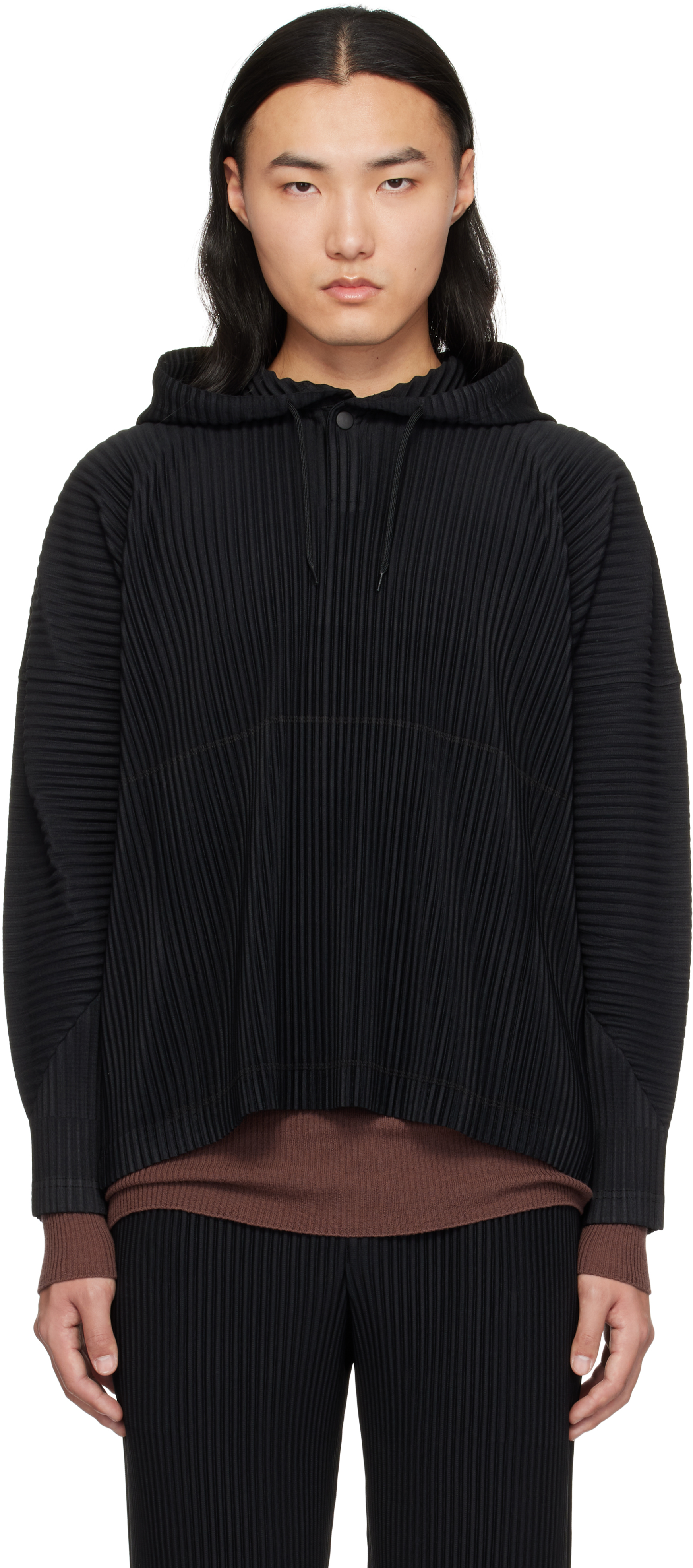 Issey Miyake Homme Plisse Zip Up Hoody - Black | Editorialist
