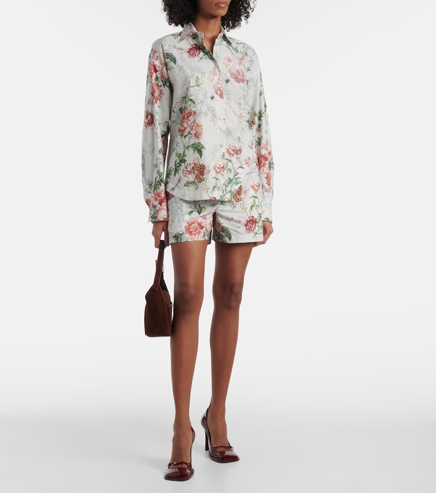 ATTICO THE ATTICO Floral Cotton Poplin Shorts