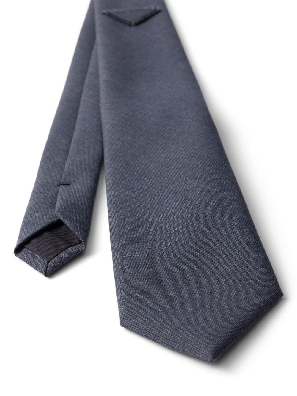 Prada Triangle-Logo Neck Tie - Blue | Editorialist