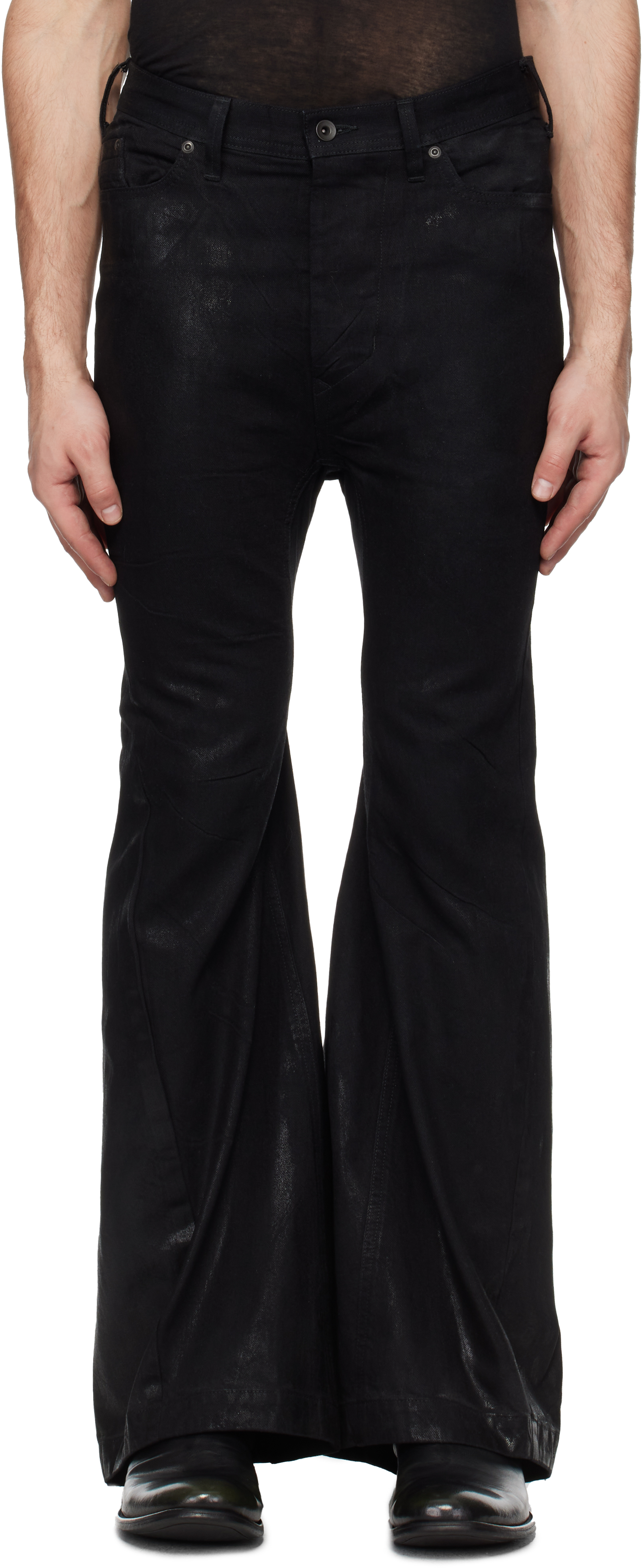 Julius Flared Jet Jeans In Black - 20% Off | Editorialist
