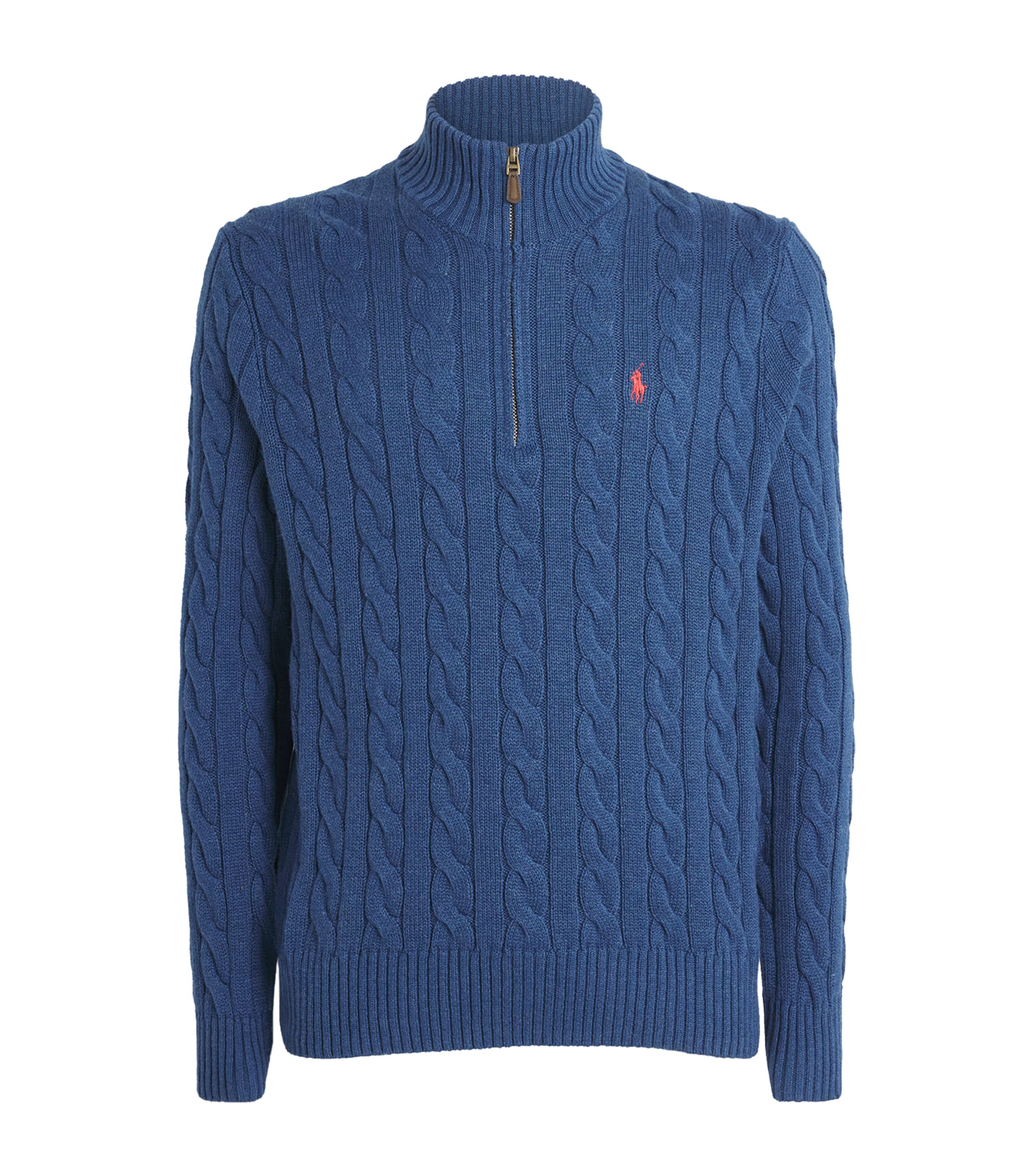 Polo Ralph Lauren Cable-Knit Quarter-Zip Sweater - Navy | Editorialist
