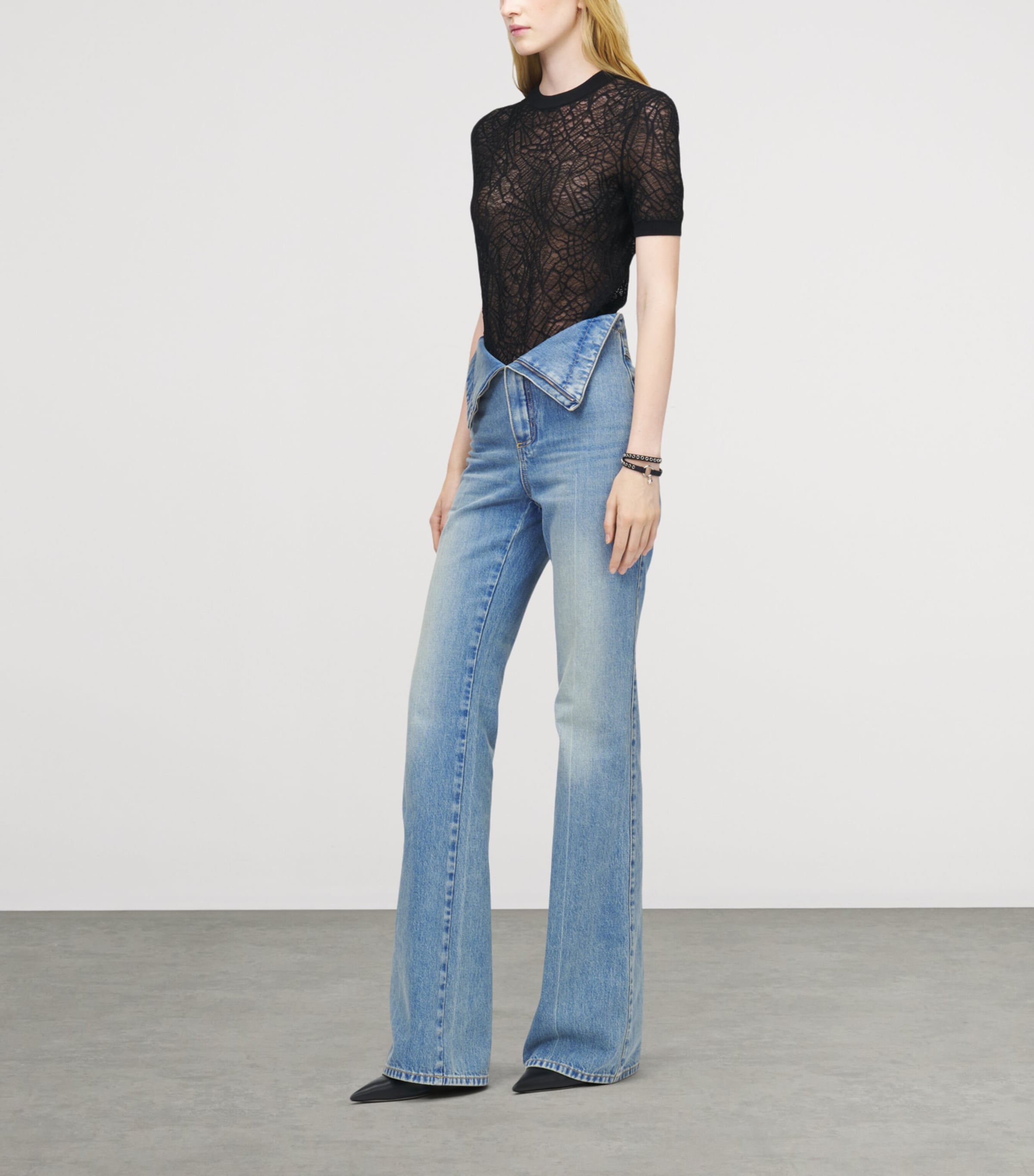 ALEXANDER MCQUEEN Foldover-Waist Flared Jeans