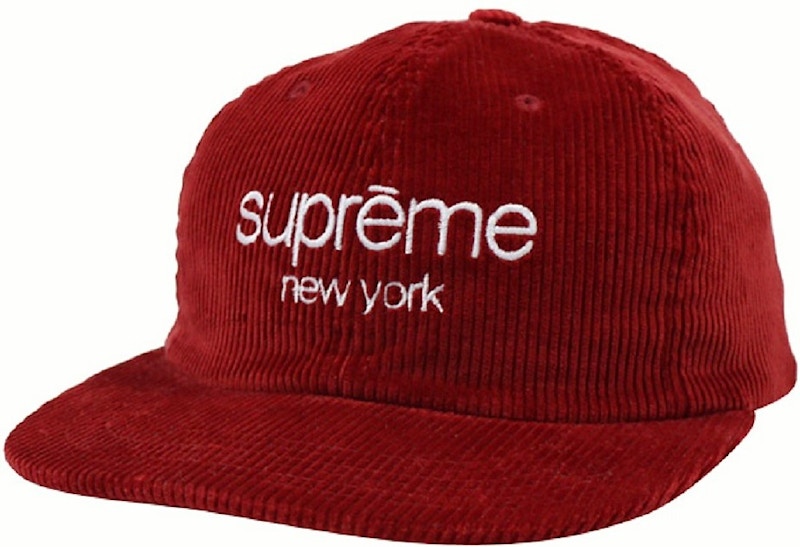 帽子 Supreme Corduroy Classic Logo 6-Panel Supreme Corduroy Classic Logo 6-Panel Cap - Burgundy | Editorialist