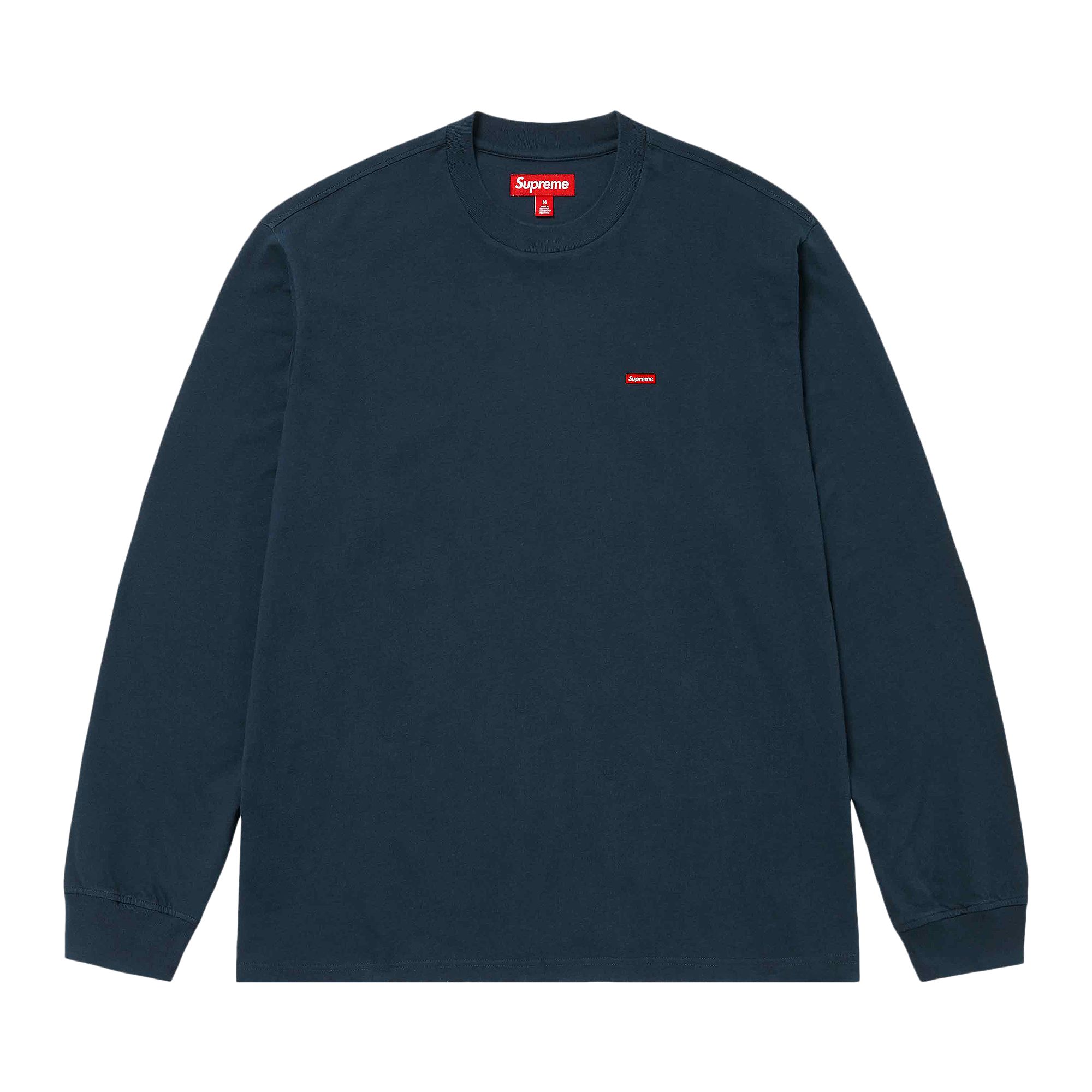 トップス Supreme Small Box L/S Tee Navy/Large Supreme Small Box Long-Sleeve Tee 'Navy - Blue | Editorialist