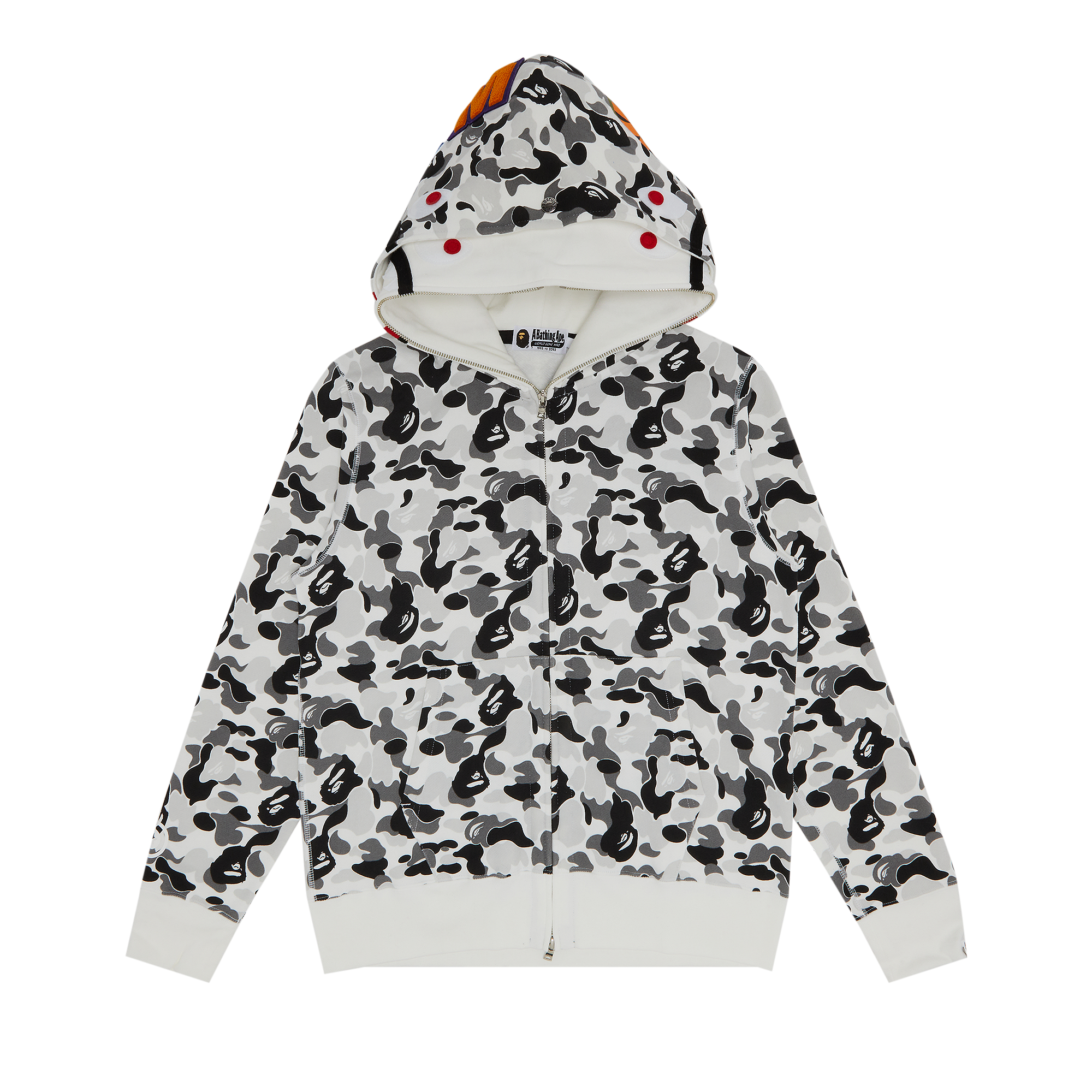 A Bathing Ape Abc Camo Double Shark Full Zip Hoodie - Grey