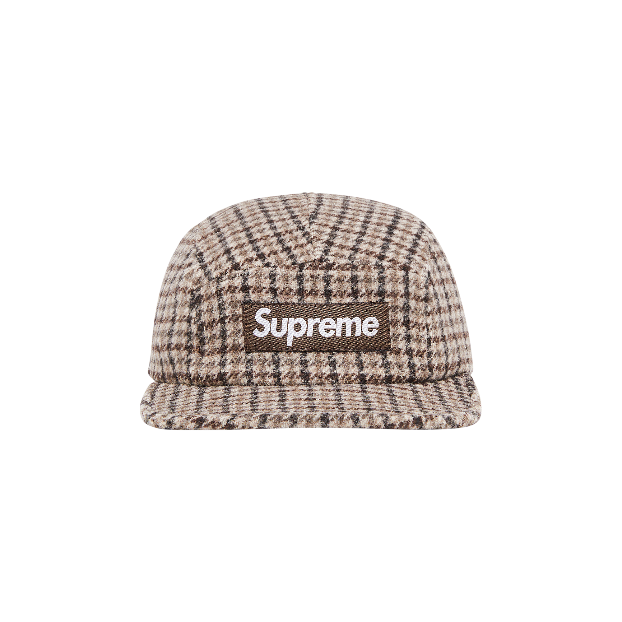 Supreme Houndstooth Wool Camp Cap - Tan | Editorialist