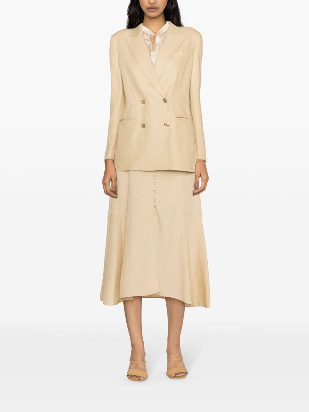 TWINSET TWINSET Double-Breasted Twill Blazer