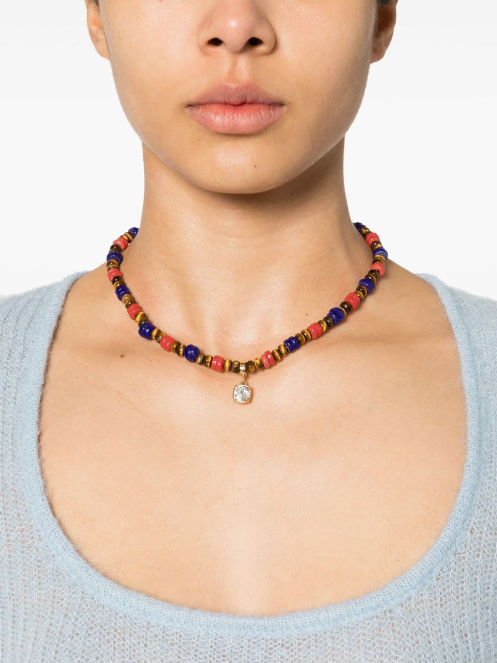 Wales Bonner Dream Beaded Necklace In Red - 30% Off | Editorialist