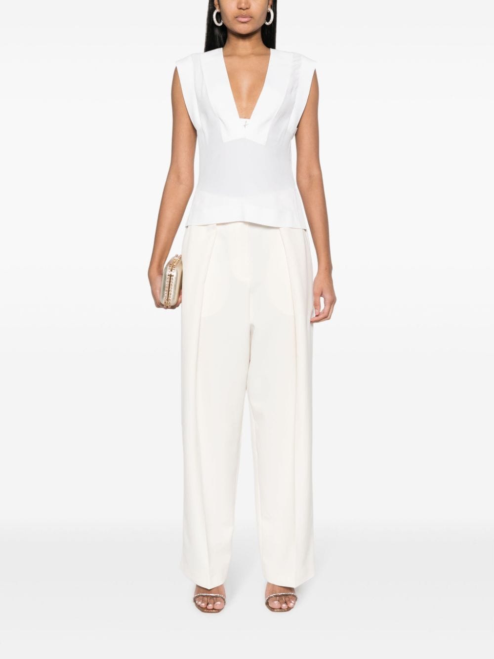 GENNY Genny Logo-Embellished Sleeveless Blouse
