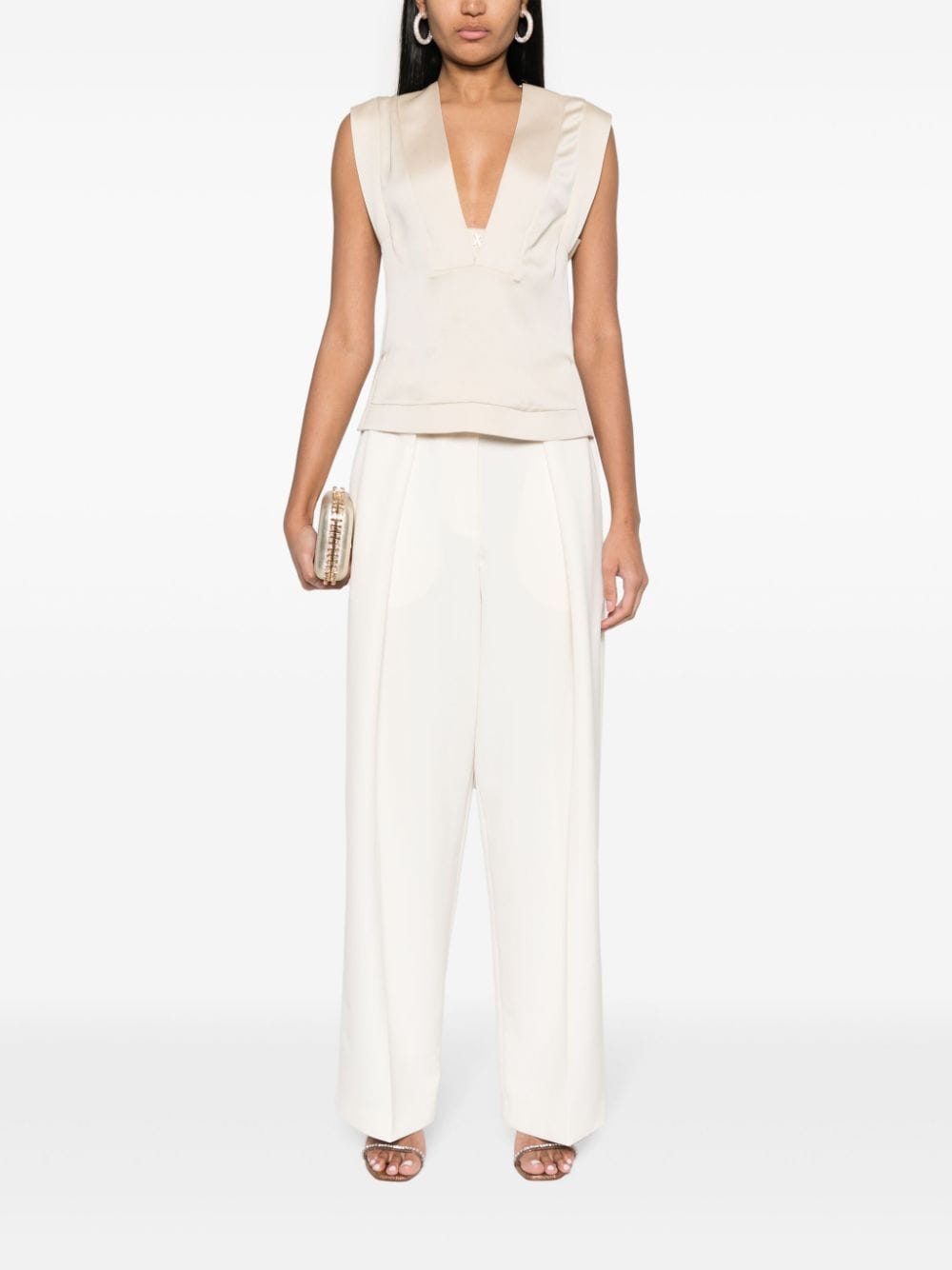 GENNY Genny Appliqué-Detail Sleeveless Blouse