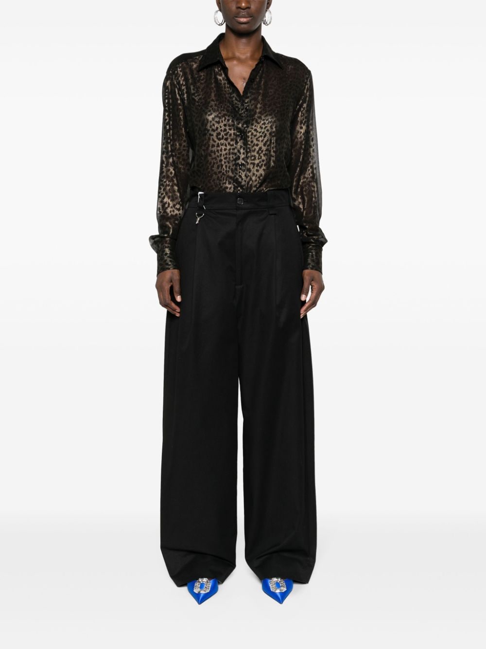 TOM FORD TOM FORD Laminated Leopard-Print Silk Shirt