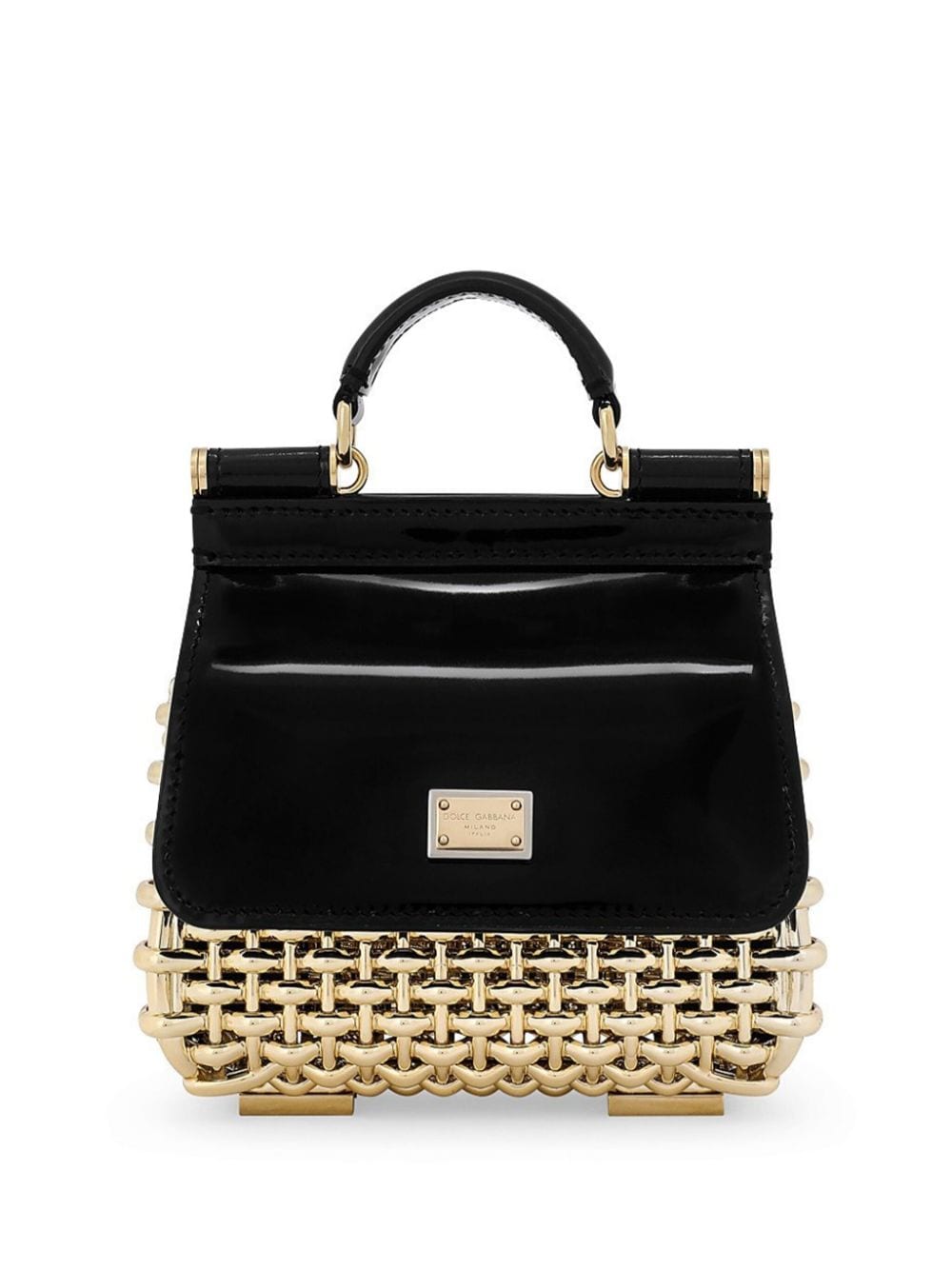 Dolce & Gabbana Mini Sicily Cage Top-Handle Bag - Black | Editorialist