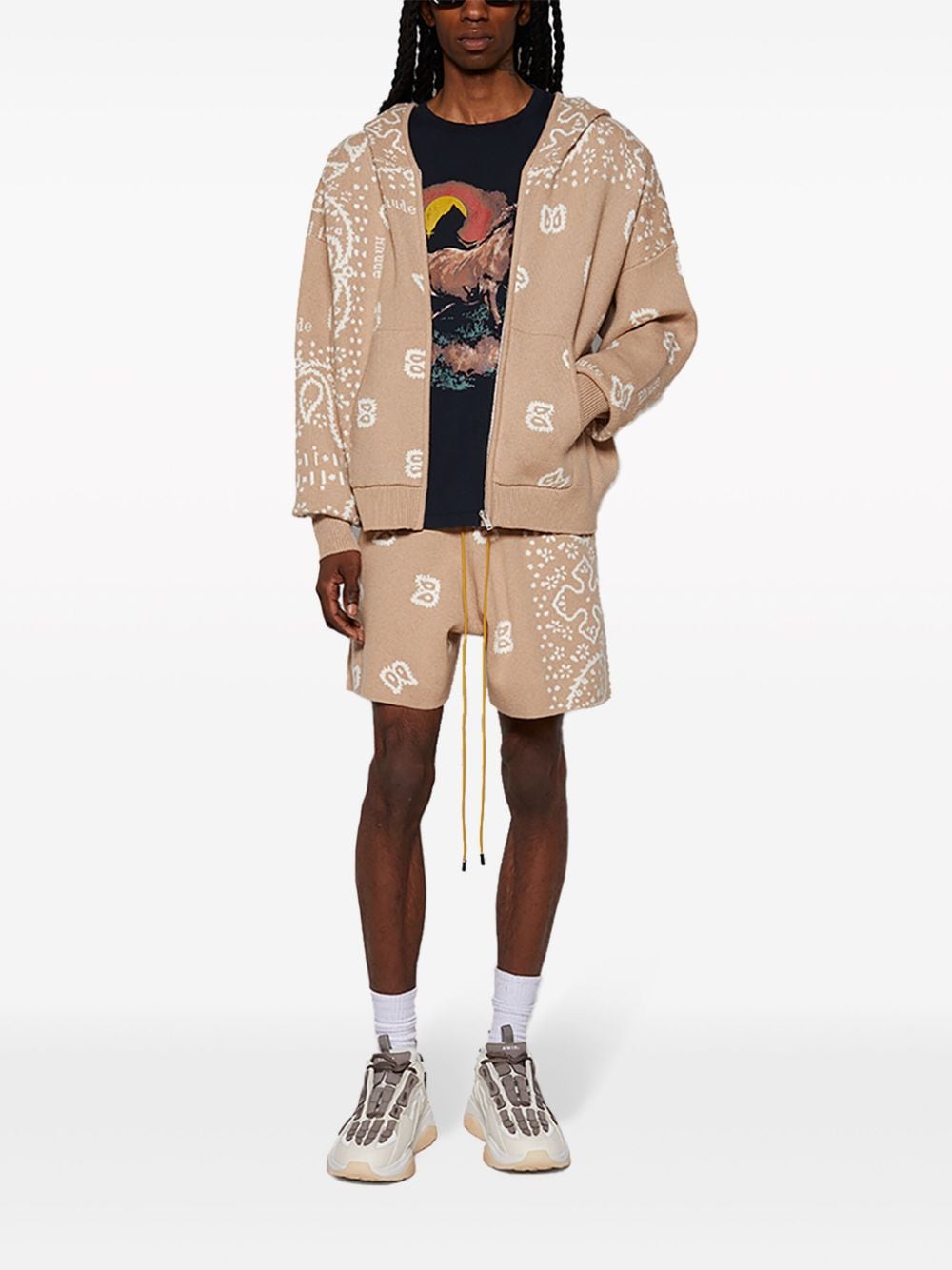 RHUDE Bandana-Print Knit Shorts