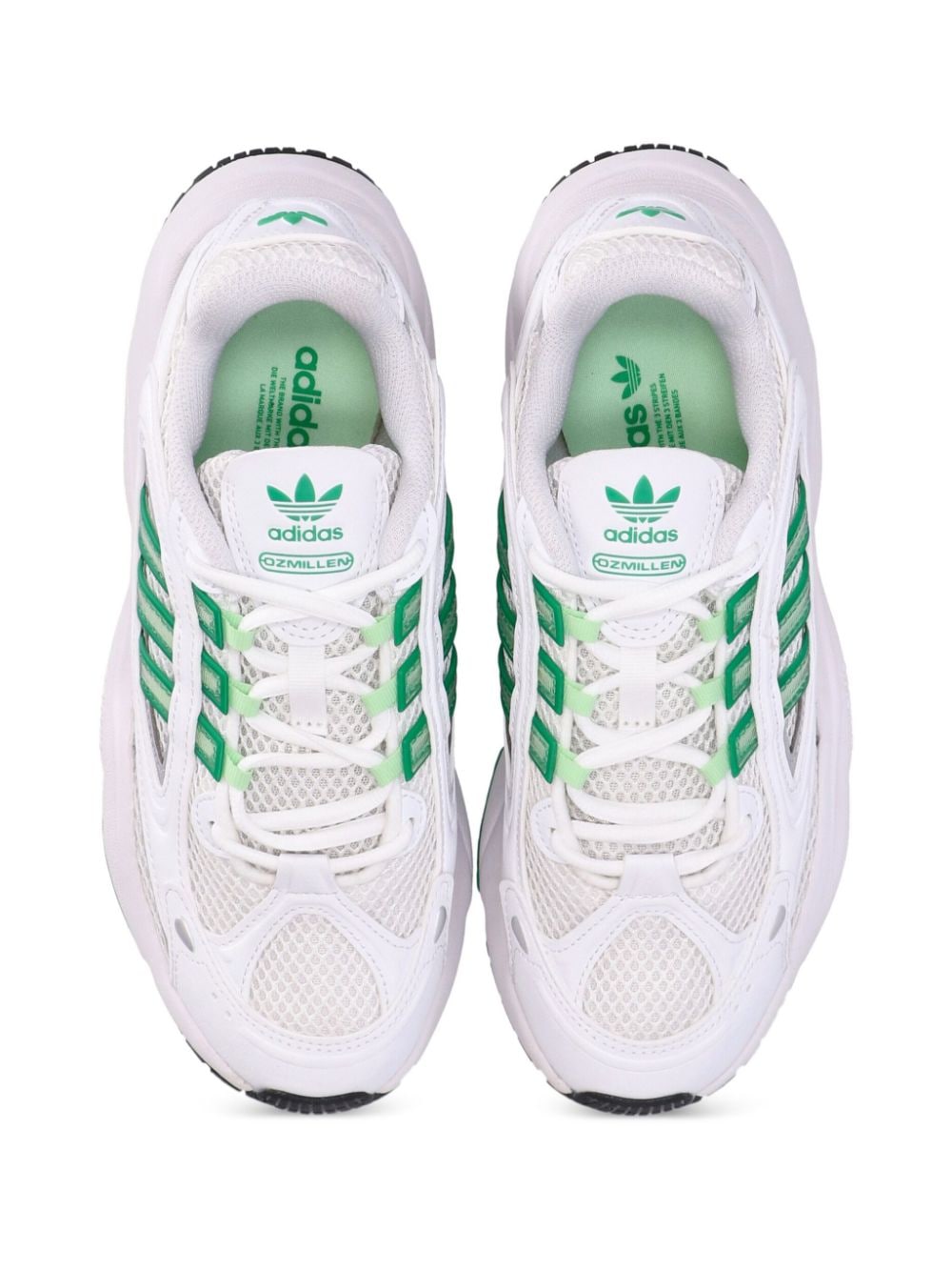 Adidas Ozmillen 3-Stripe Sneakers - White | Editorialist