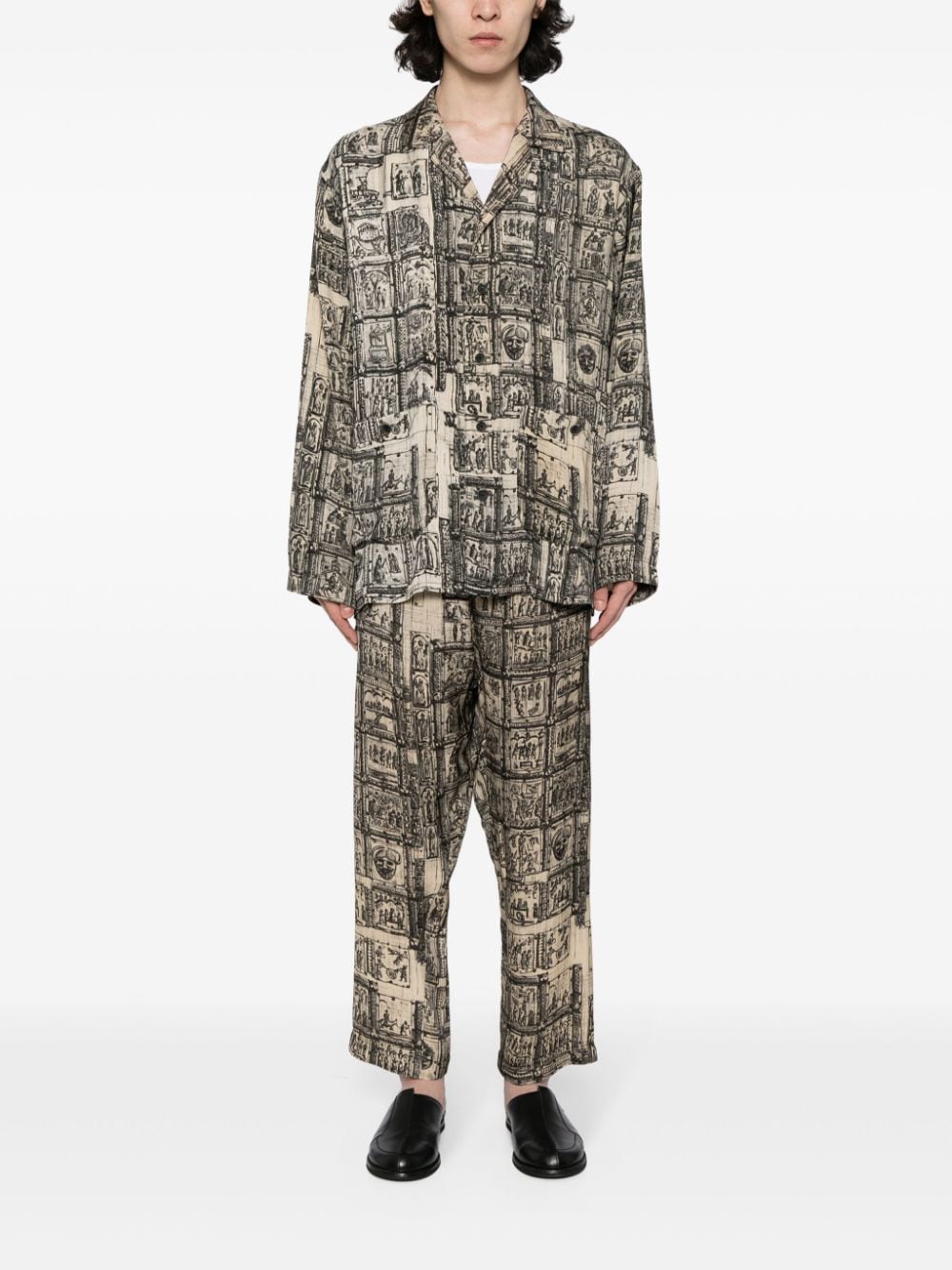 UMA WANG Uma Wang Graphic-Print Straight-Leg Trousers
