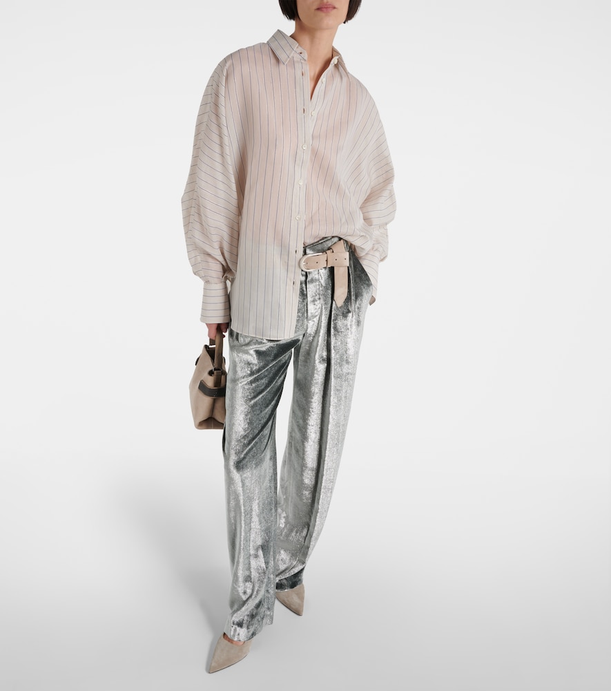 BRUNELLO CUCINELLI Cotton-blend lamé shirt in multicoloured - Brunello Cucinelli | Mytheresa