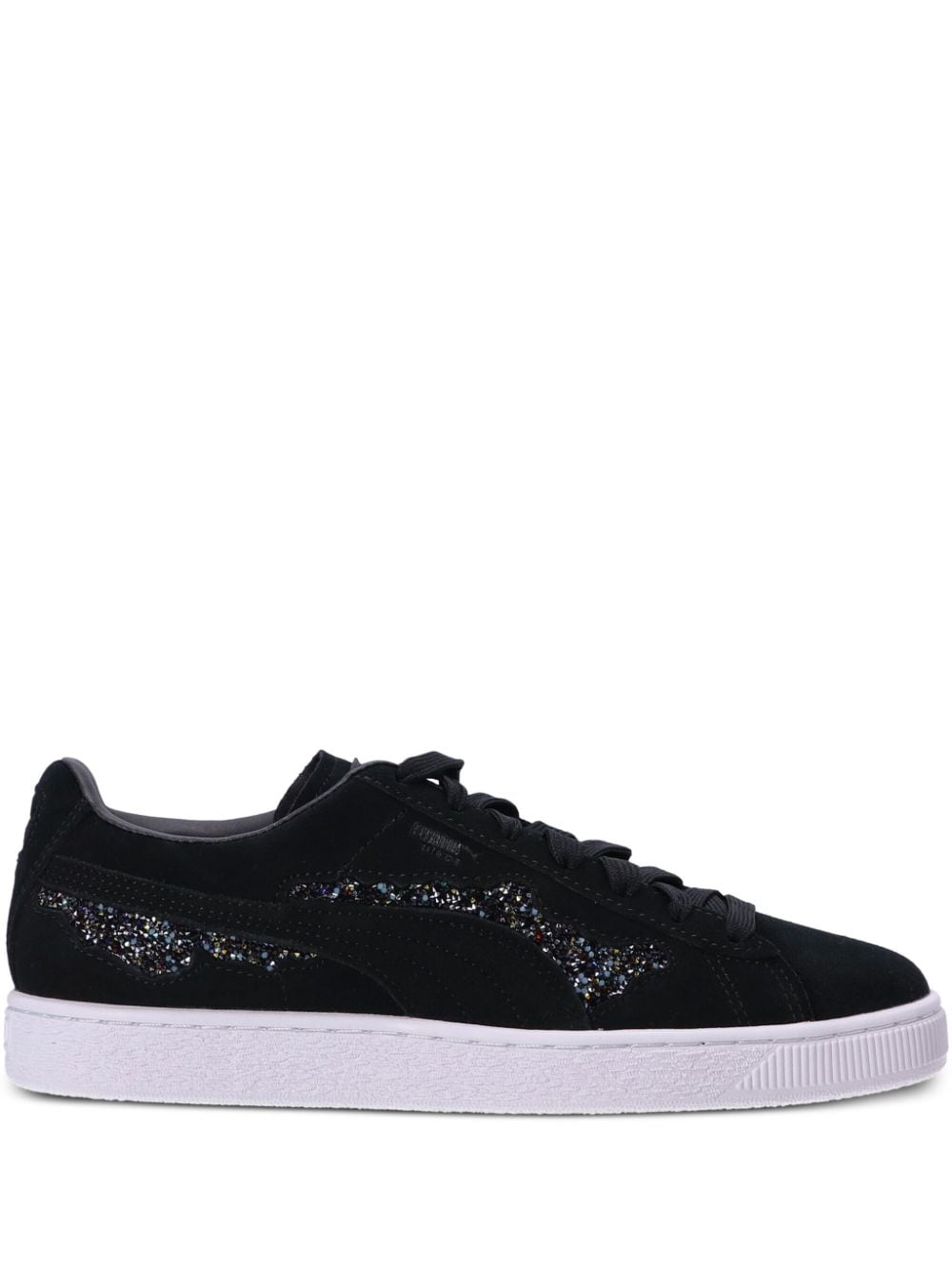 Puma Swarovski Crystal-Embellished Suede Sneakers In Black 67
