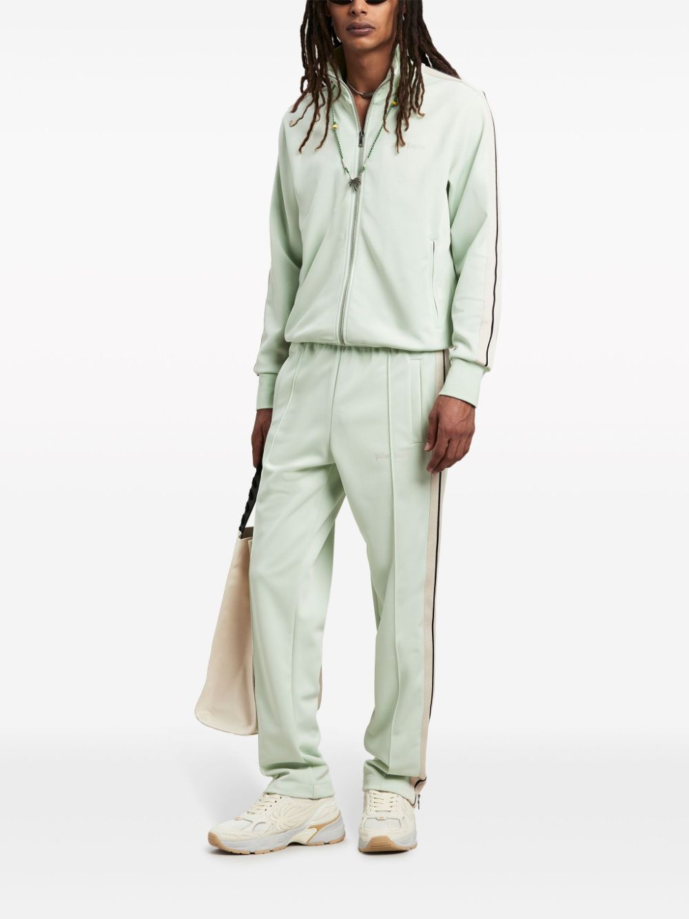 PALM ANGELS Palm Angels Logo-Embroidered Zip-Up Sweatshirt
